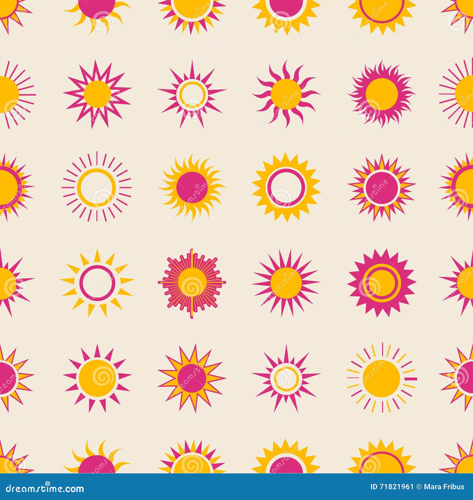 Suns on the Sky Seamless Pattern Stock Vector - Illustration of weather ...
