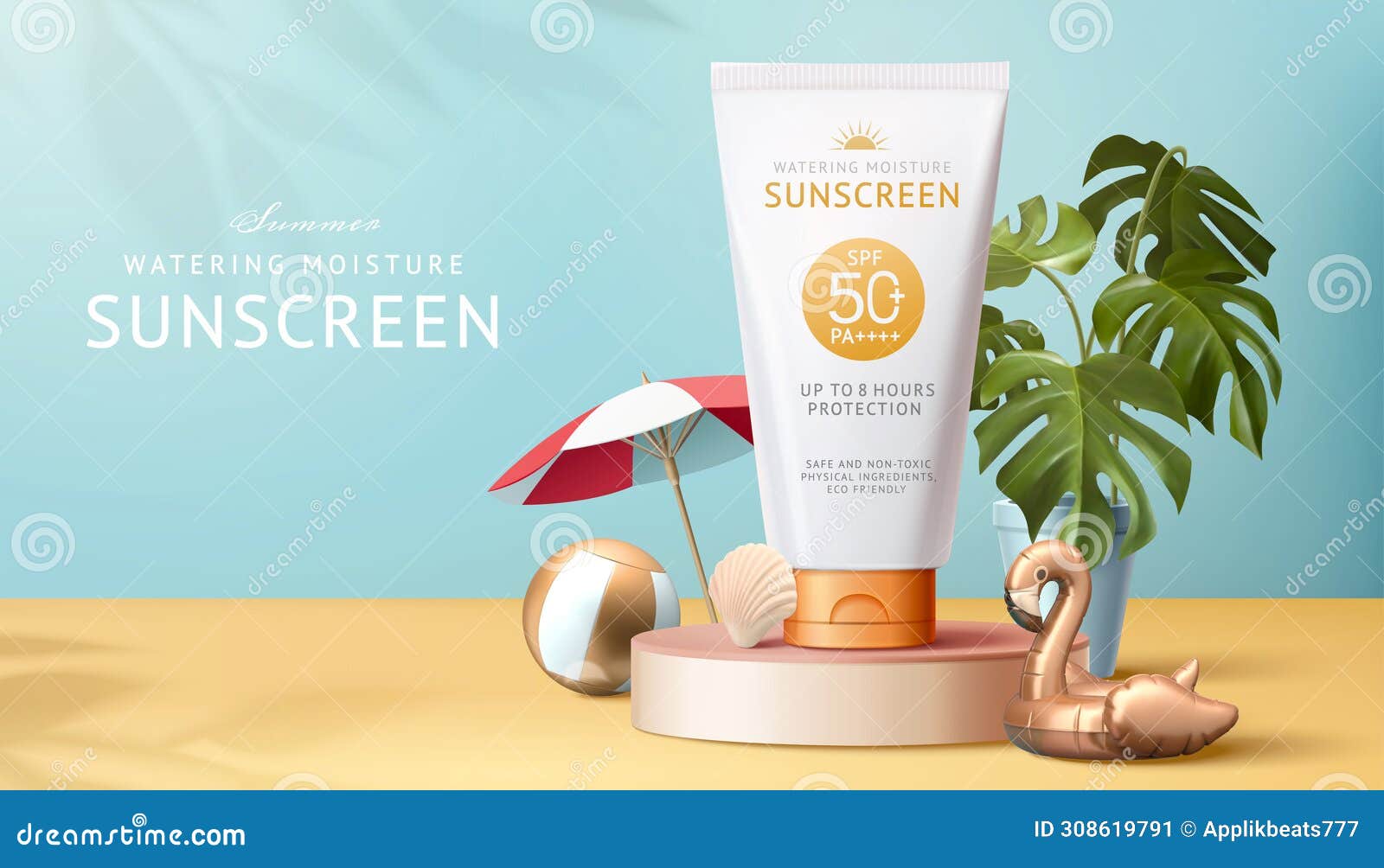 Sunscreen ad template stock vector. Illustration of advertisement ...