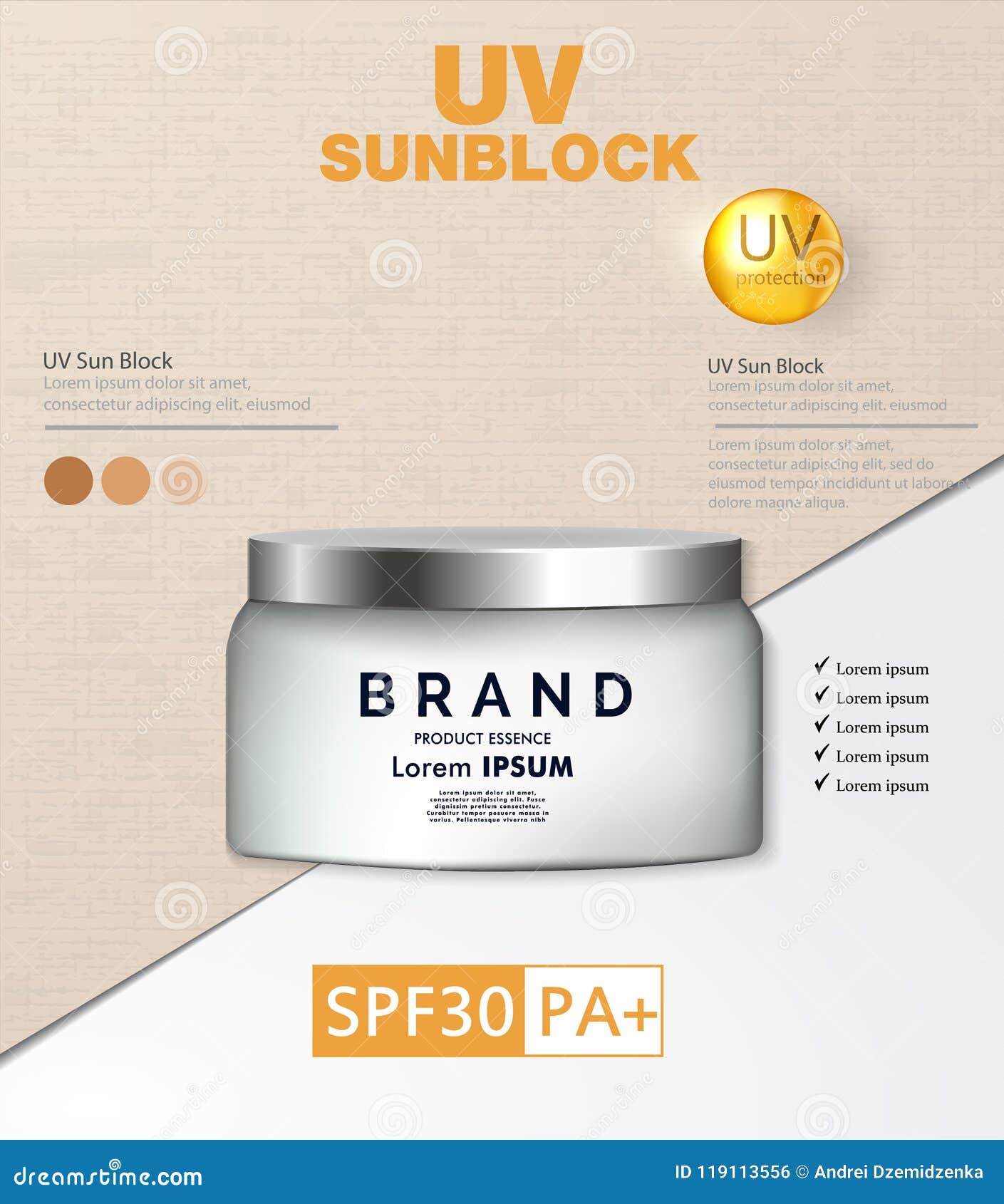 Sunscreen Advertising Poster Information UV Protection Stock Vector ...