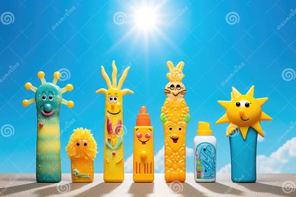 Sunscreen Bottles with Various Spf Levels Stock Illustration ... Sunscreen Bottles with Various Spf Levels Stock Illustration ...