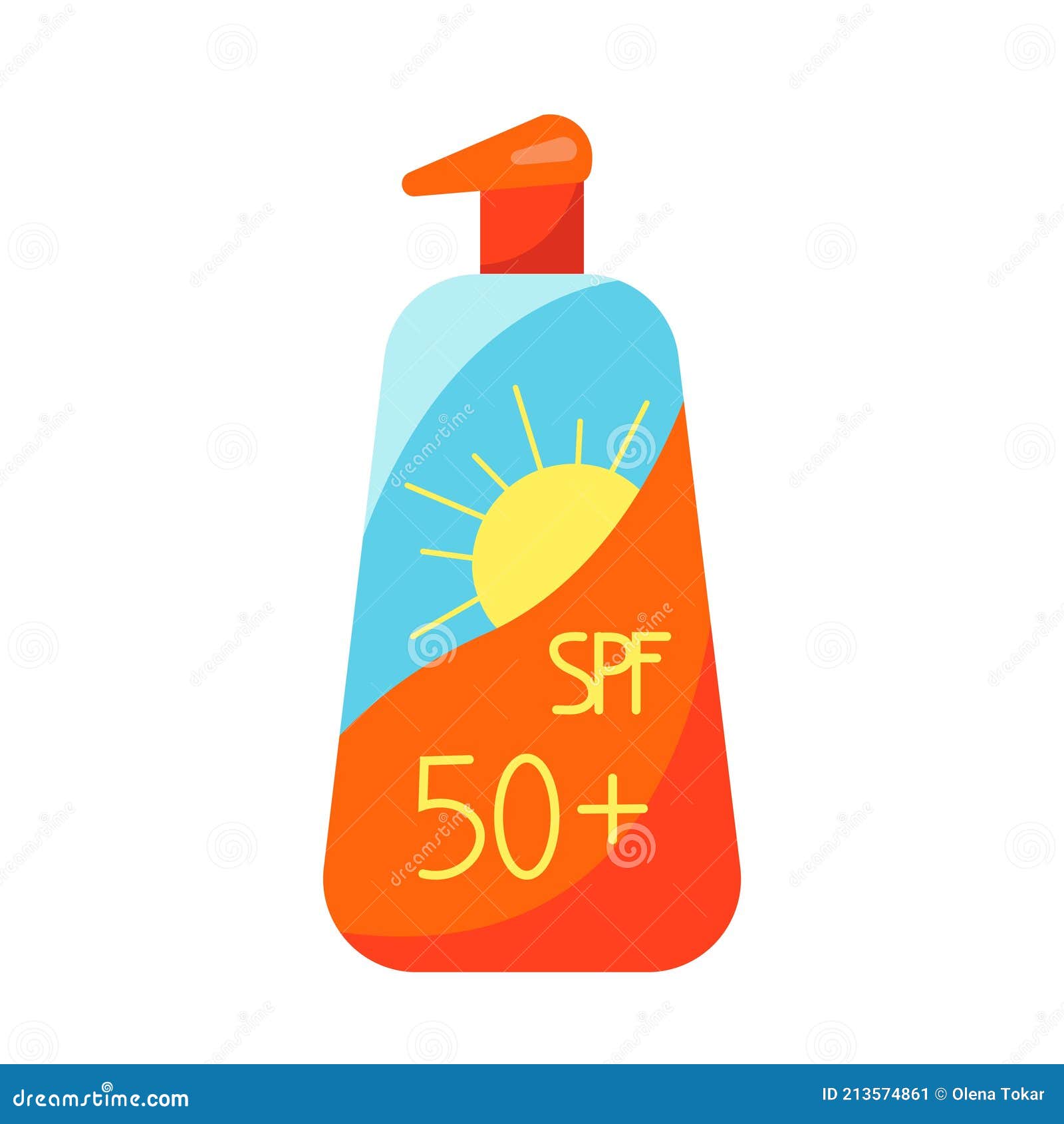 Sunscreen in a Container with a Dispenser, Sunscreen SPF, Vector Object ...
