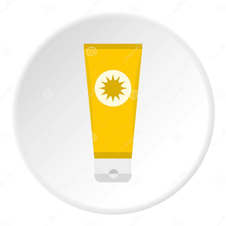 Sunscreen icon circle stock vector. Illustration of plastic - 108599504