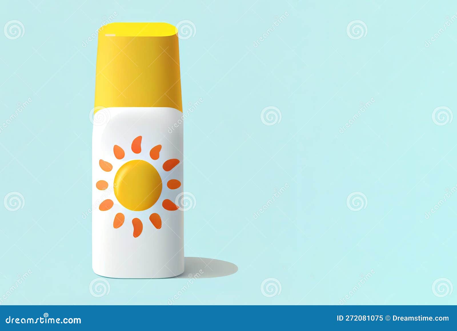 Sunscreen Icon Over Plain Light Blue Background with Copy Space. Stock ...
