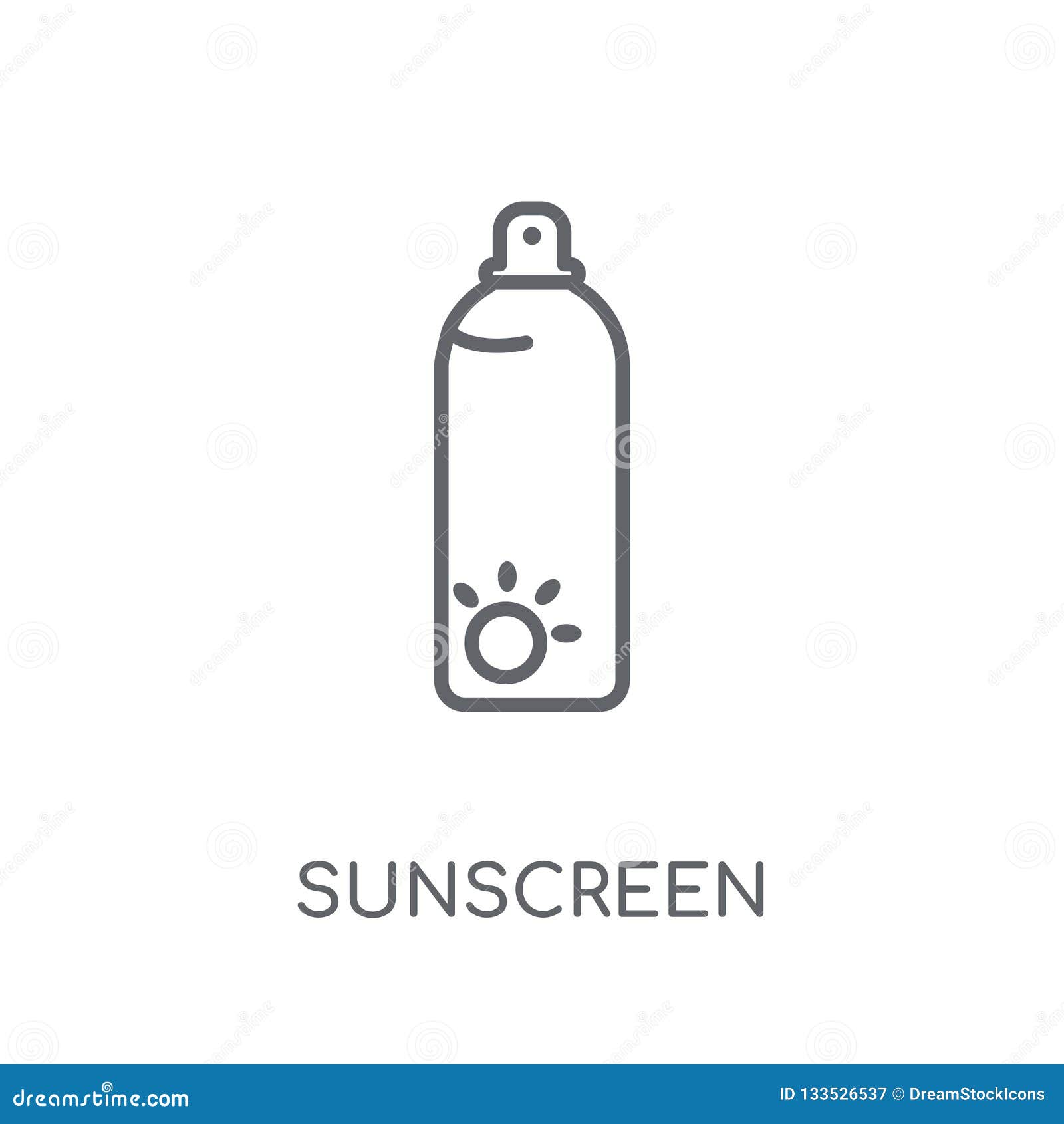 Sunscreen Linear Icon. Modern Outline Sunscreen Logo Concept on Stock ...