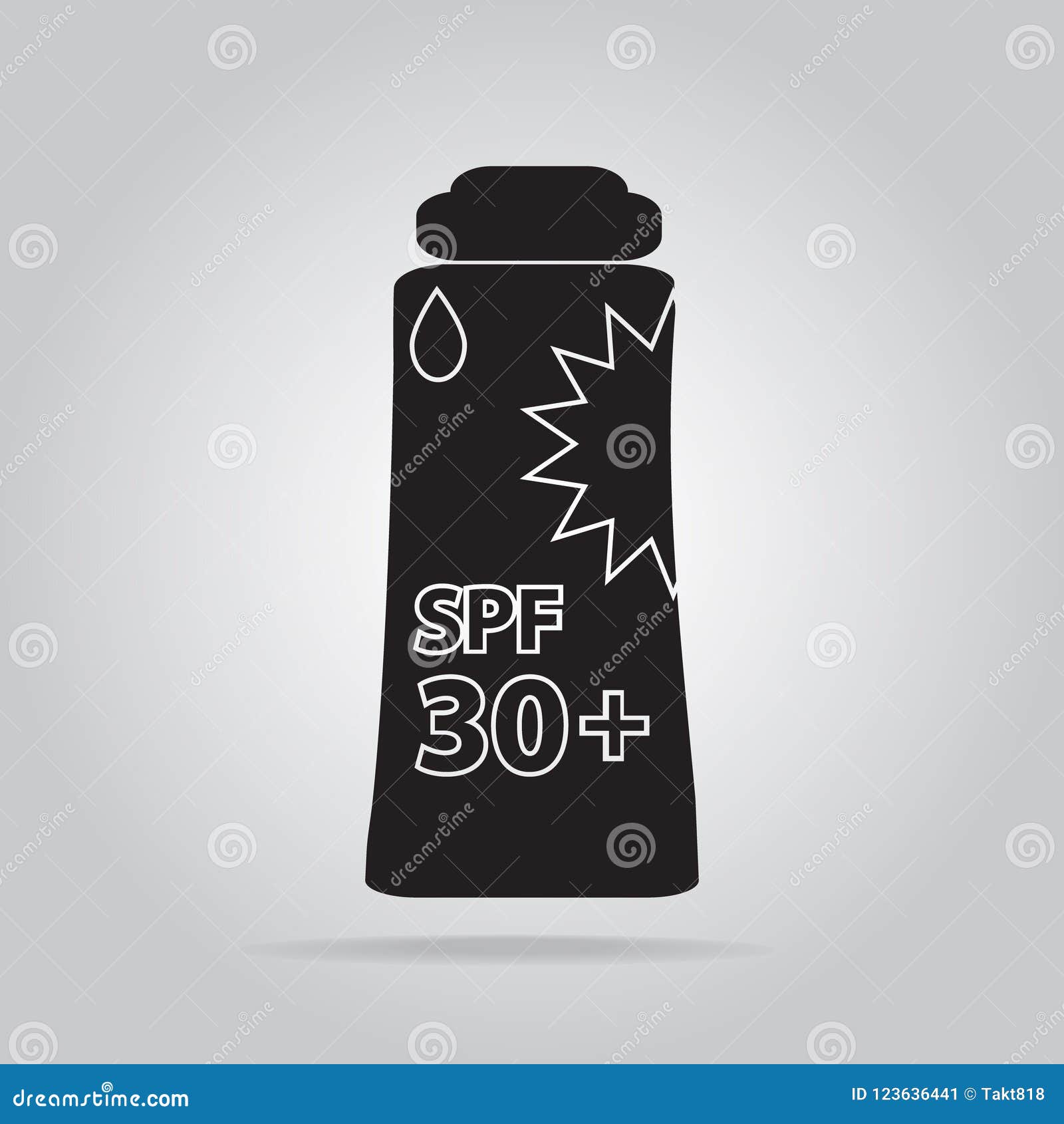 Sunscreen lotion icon stock vector. Illustration of icon - 123636441