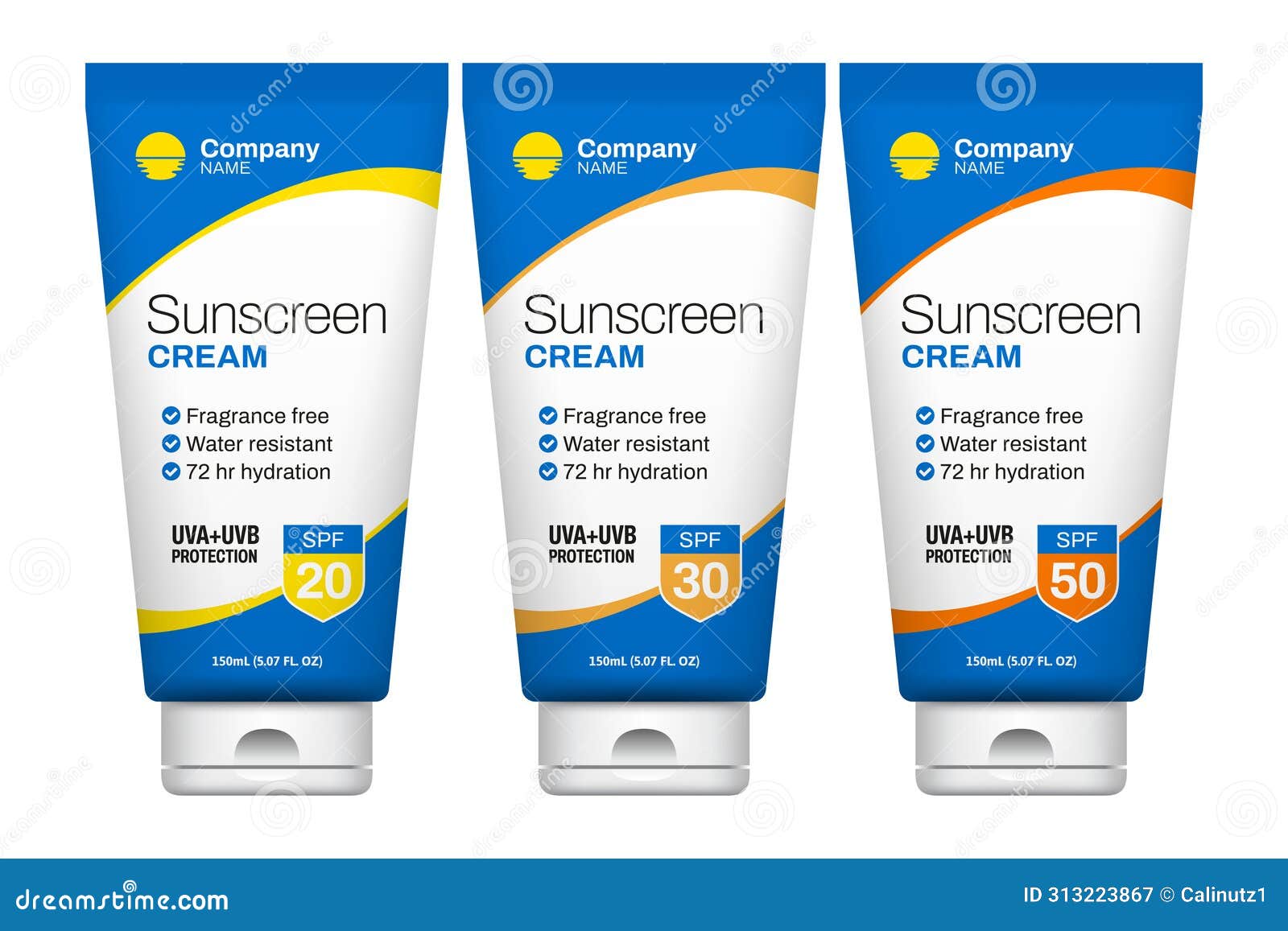 Sunscreen Lotion Vector Product Label Set Stock Vector - Illustration ...