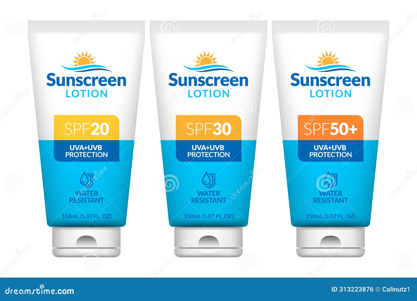 Sunscreen Lotion Vector Product Label Set Stock Vector - Illustration ...