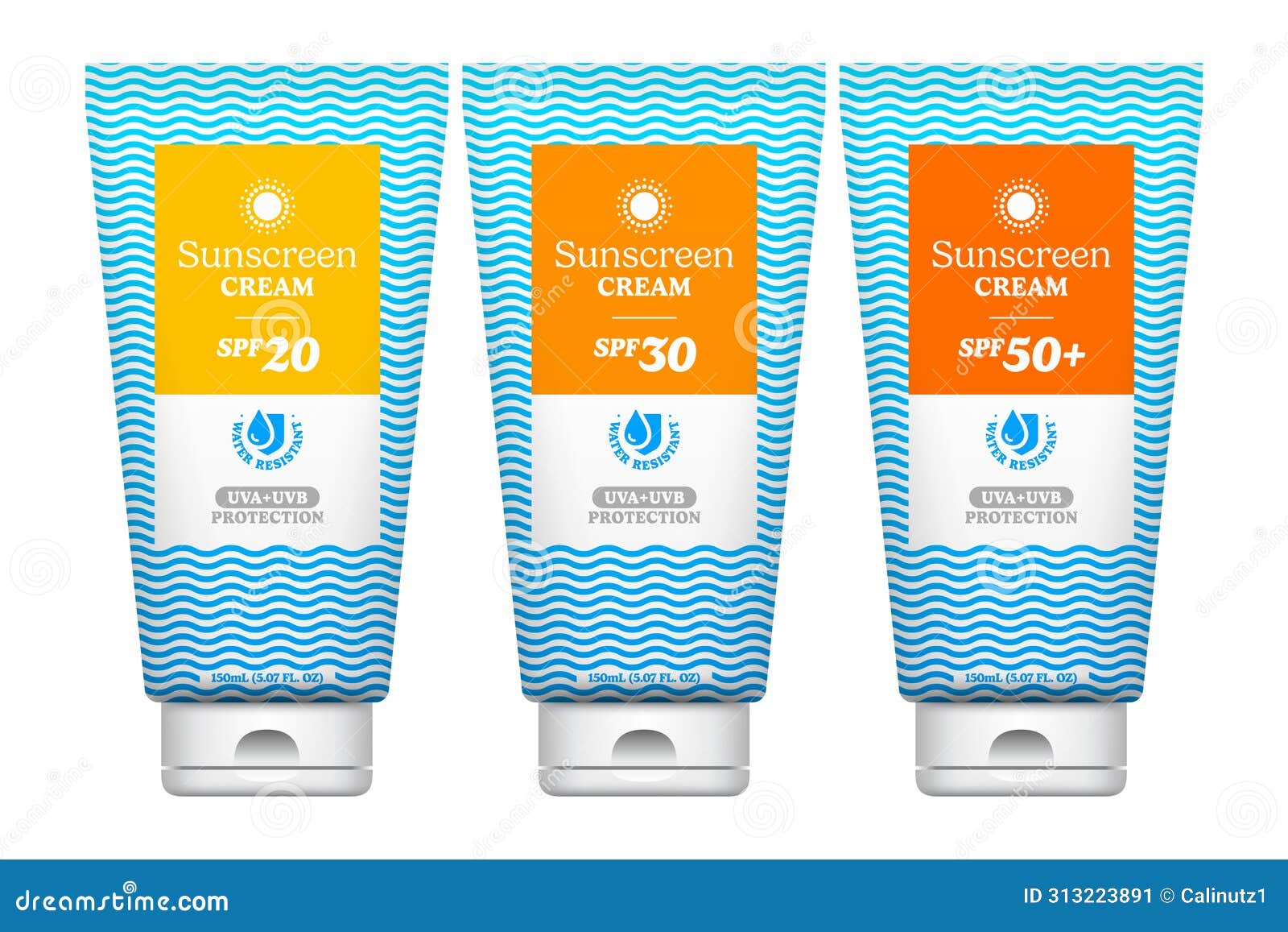 Sunscreen Lotion Vector Product Label Set Stock Vector - Illustration ...