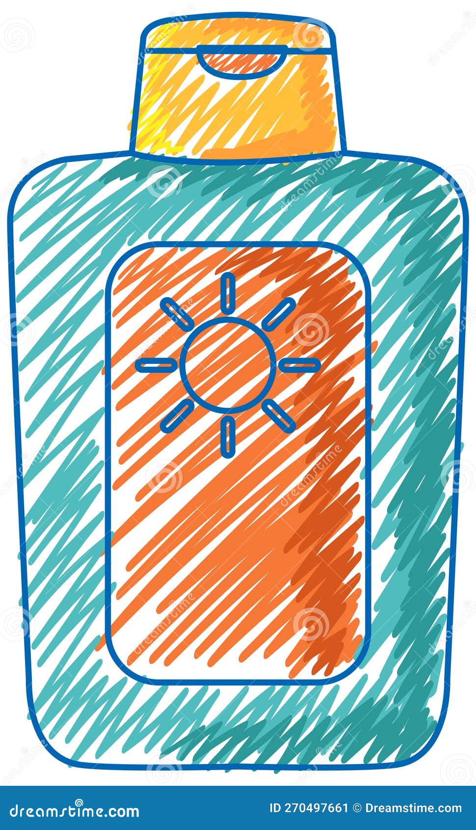 Sunscreen in Pencil Colour Sketch Simple Style Stock Vector ...