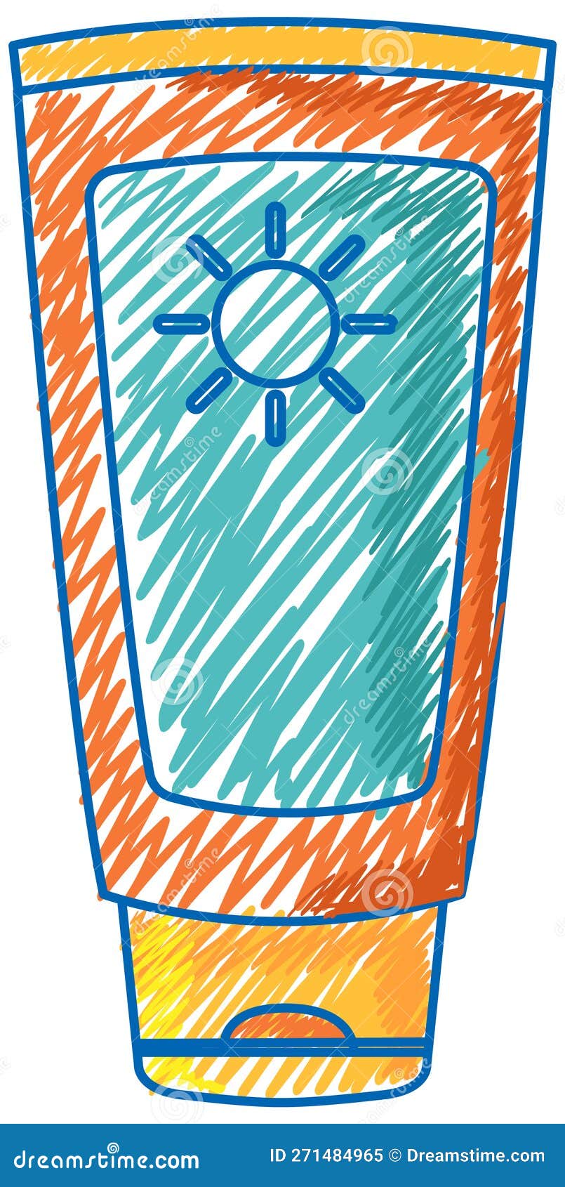 Sunscreen in Pencil Colour Sketch Simple Style Stock Vector ...