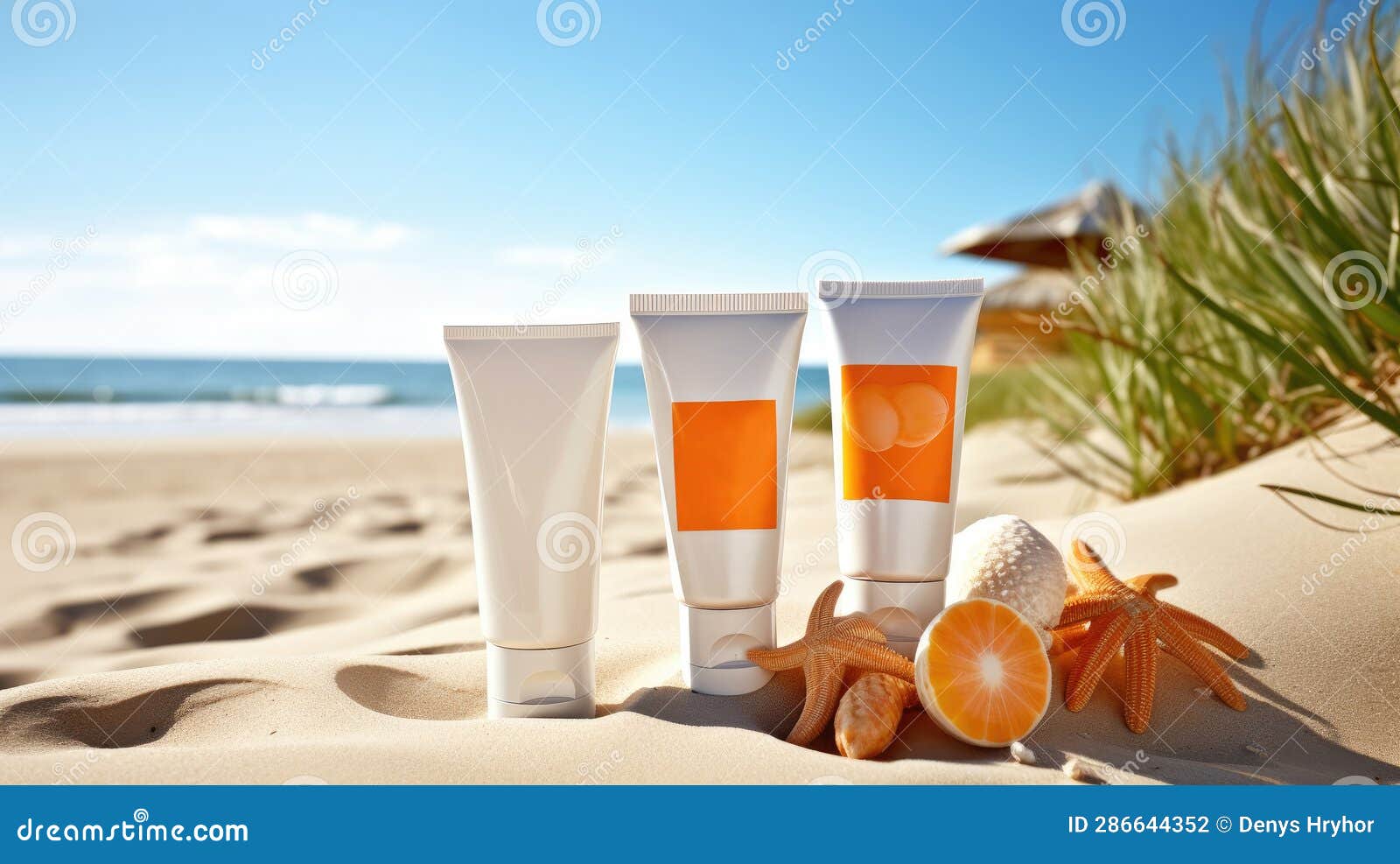 Sunscreen for Pool and Sea Skin. Plastic Bottle with Sun Protection ...