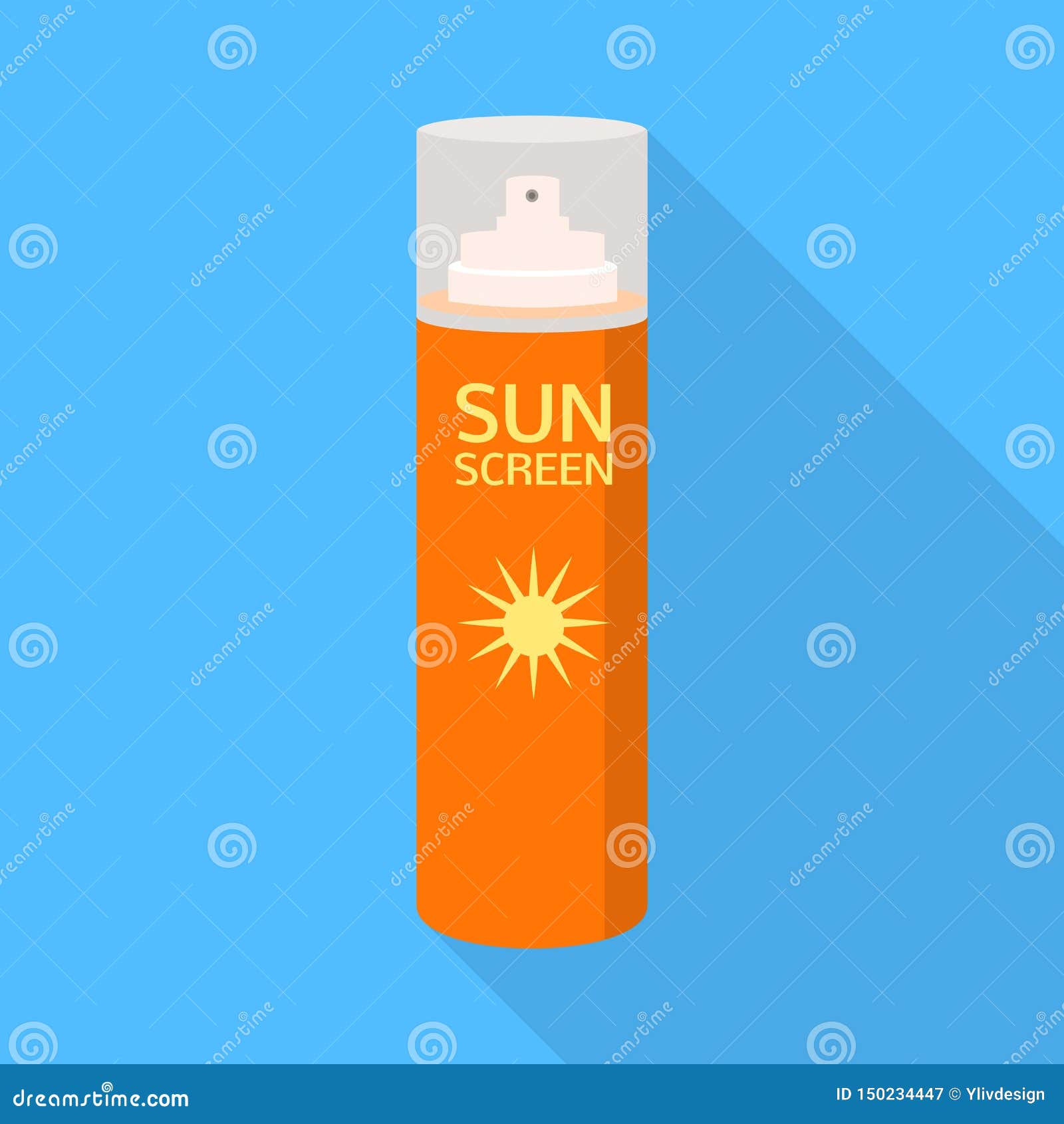 Sunscreen Spray Icon, Flat Style Stock Vector - Illustration of ...