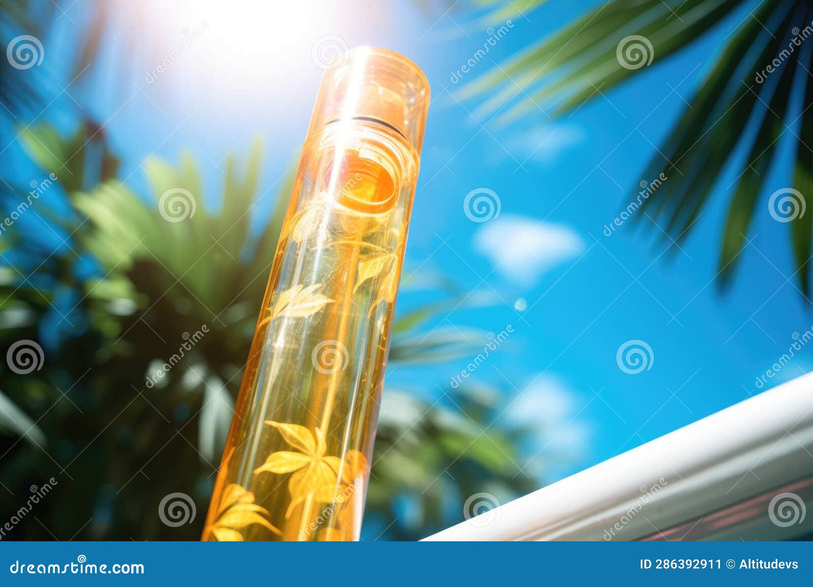 Sunscreen Tube with Sunbeam Reflection Stock Image - Image of skin ...