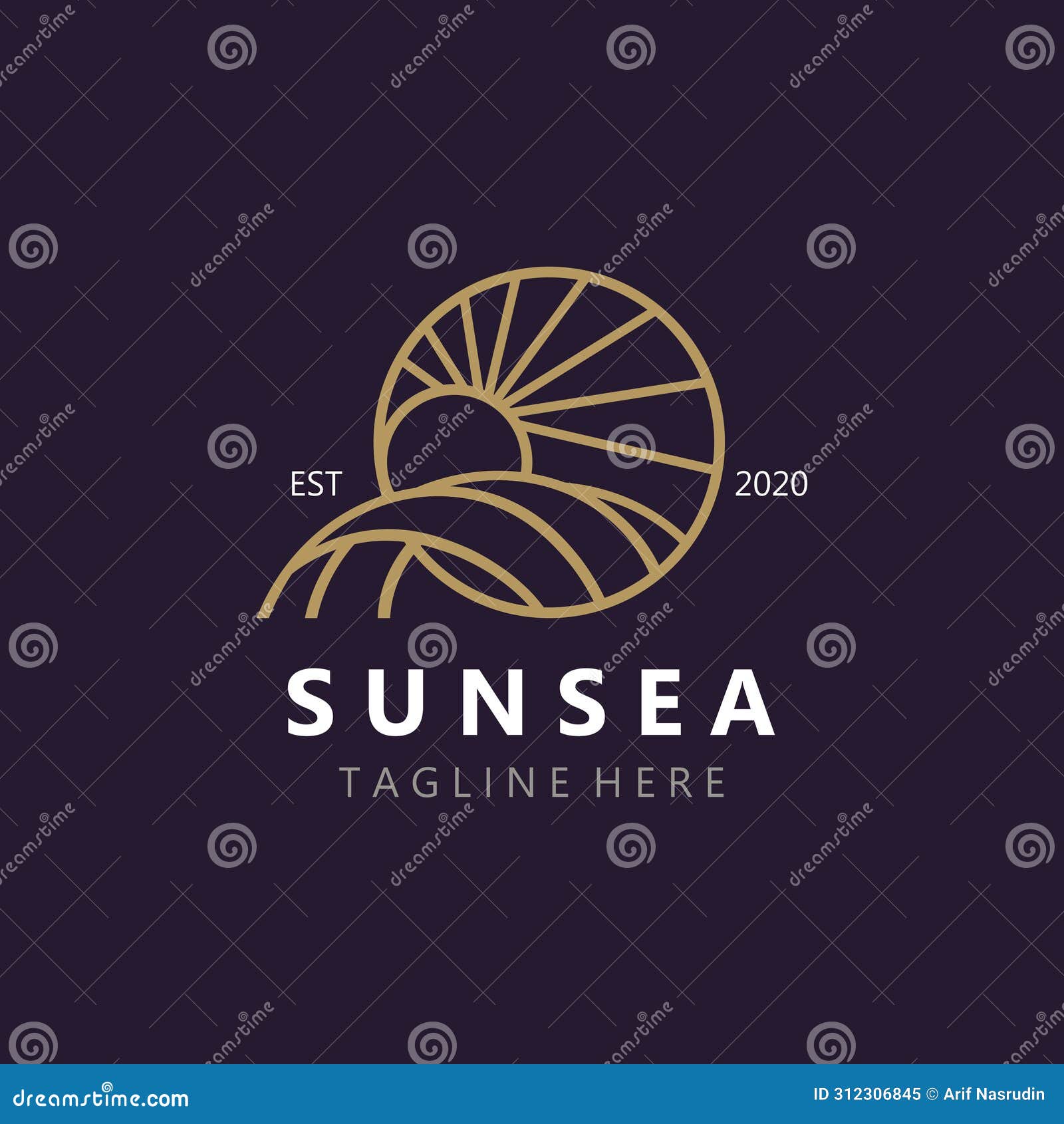 Sunsea Logo Template Creative Premium Symbol Minimalist. Vector Stock ...