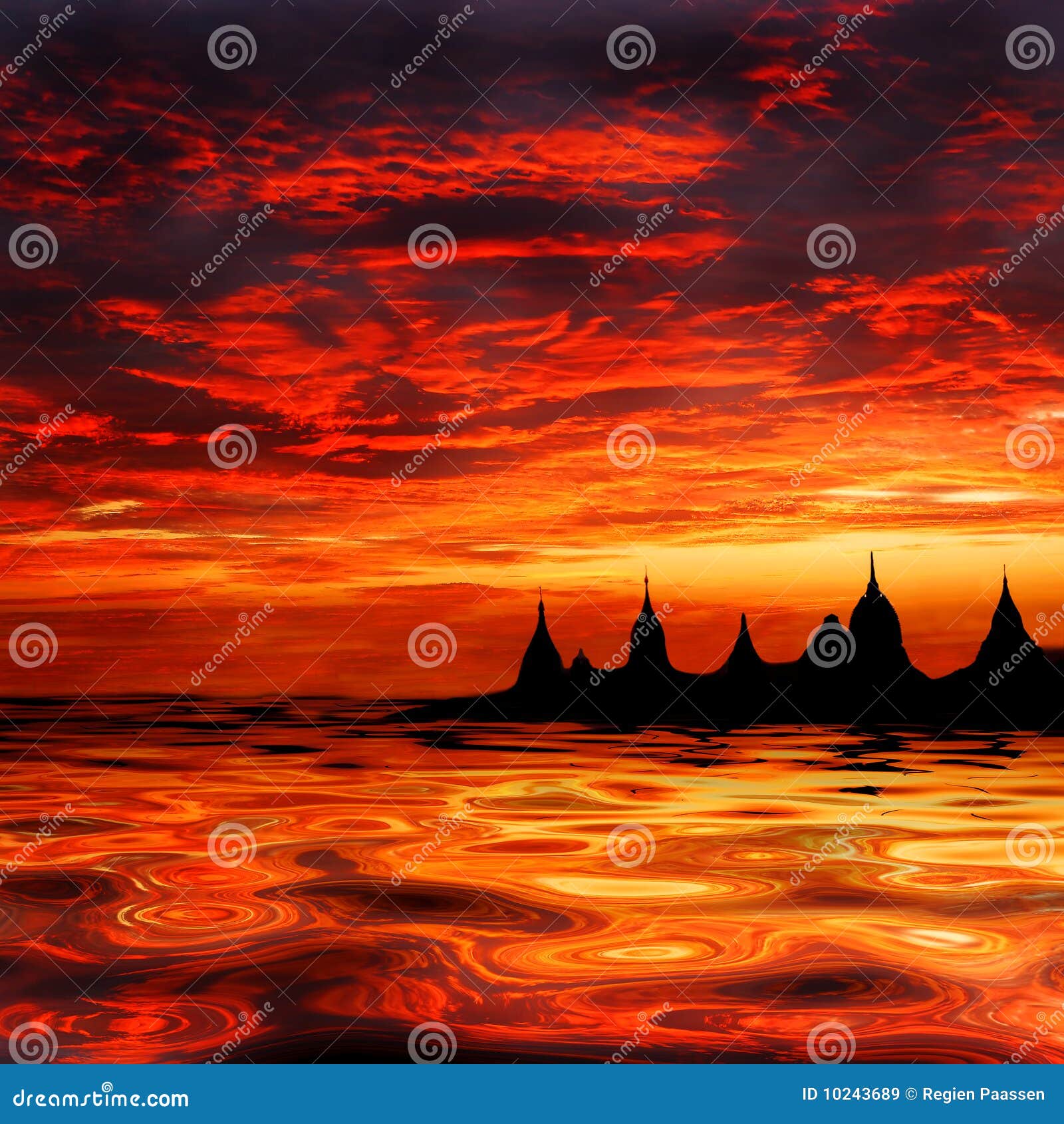 Sunset stock image. Image of civilization, hinduism, myanmar - 10243689