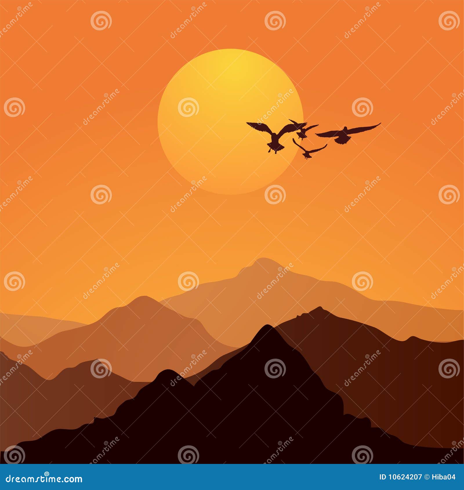 Sunset stock vector. Illustration of holiday, dusk, nature - 10624207