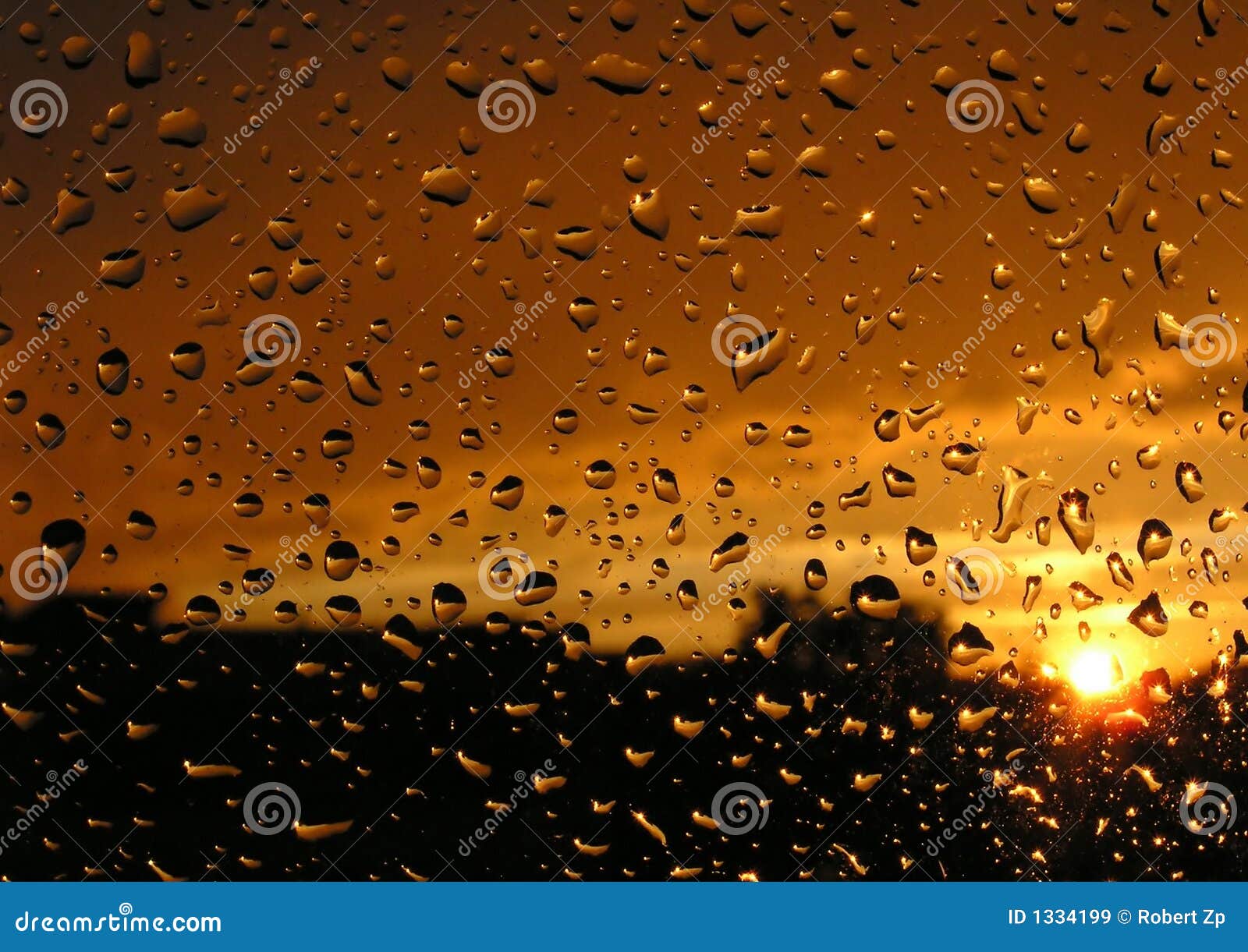 Sunset stock image. Image of autumn, rainy, raindrop, inspirational ...