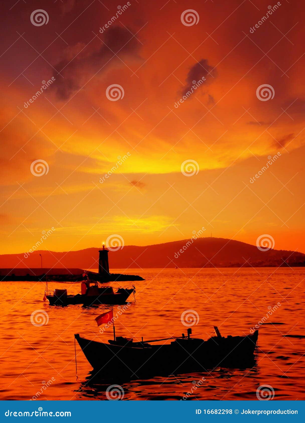 Sunset stock photo. Image of boat, island, scenic, scene - 16682298