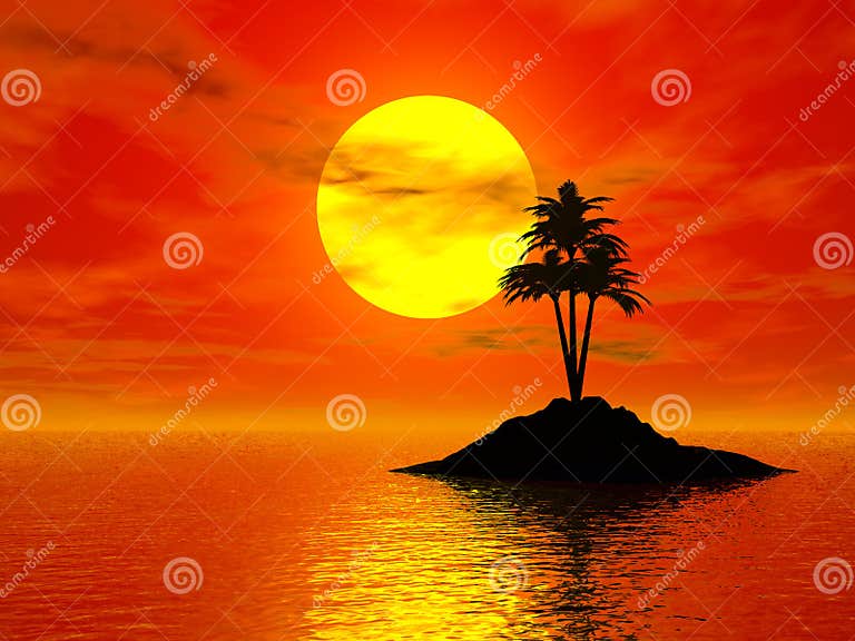 Sunset 3d photo stock illustration. Illustration of design - 2216832