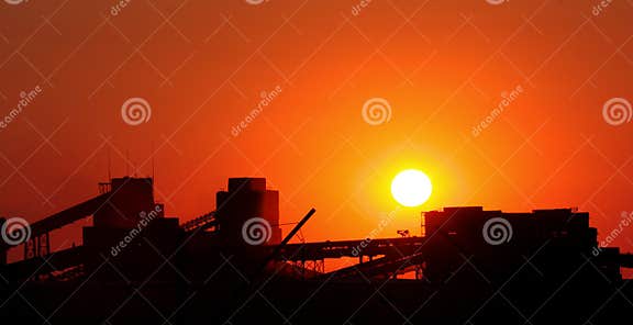 Sunset above factory stock image. Image of city, commercial - 380307
