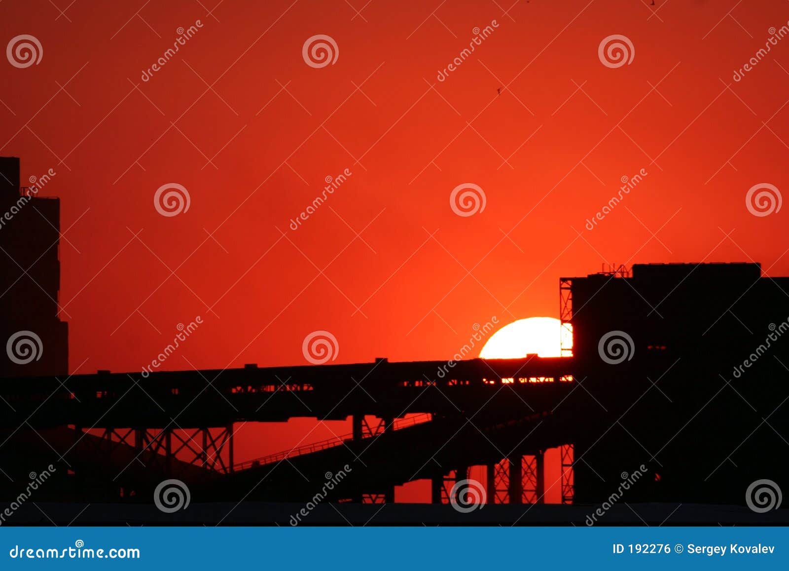 Sunset Above Factory a Factory Stock Photo - Image of structure ...
