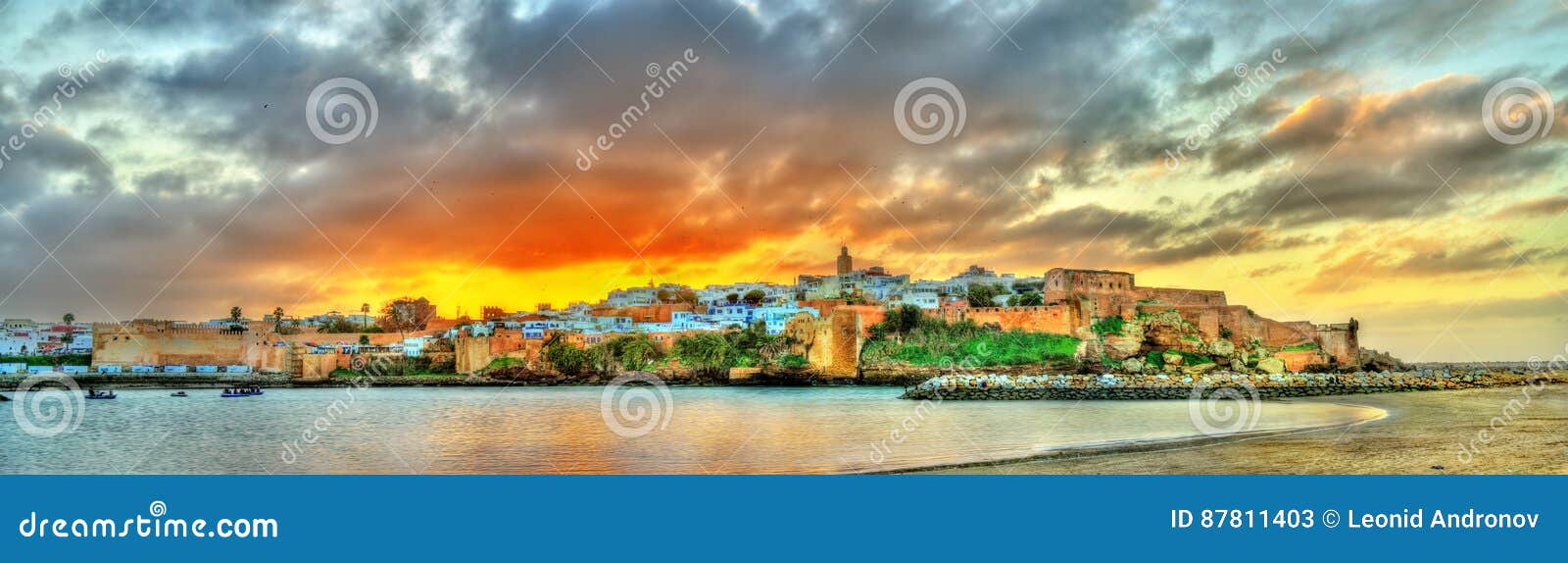 Sunset Above Rabat and the Bou Regreg River, Morocco Stock Image ...