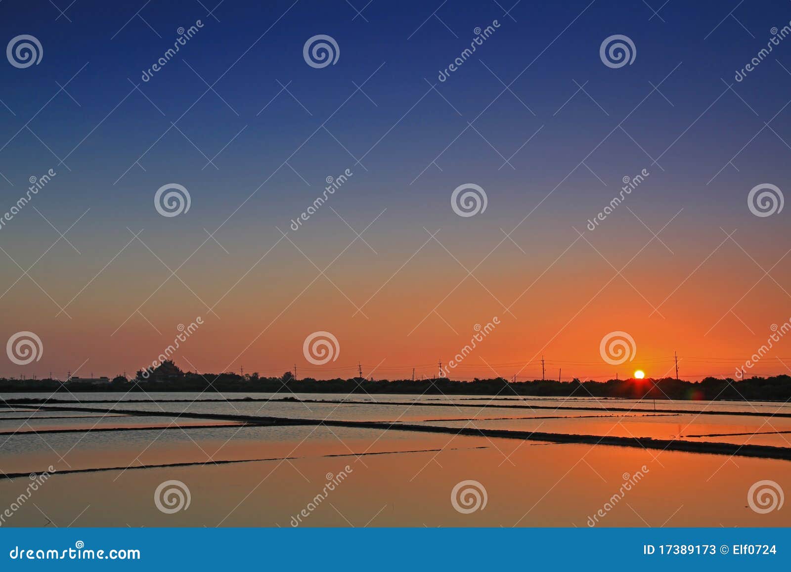 Sunset Above the Salt Pan in Tainan, Taiwan Stock Image - Image of bird ...