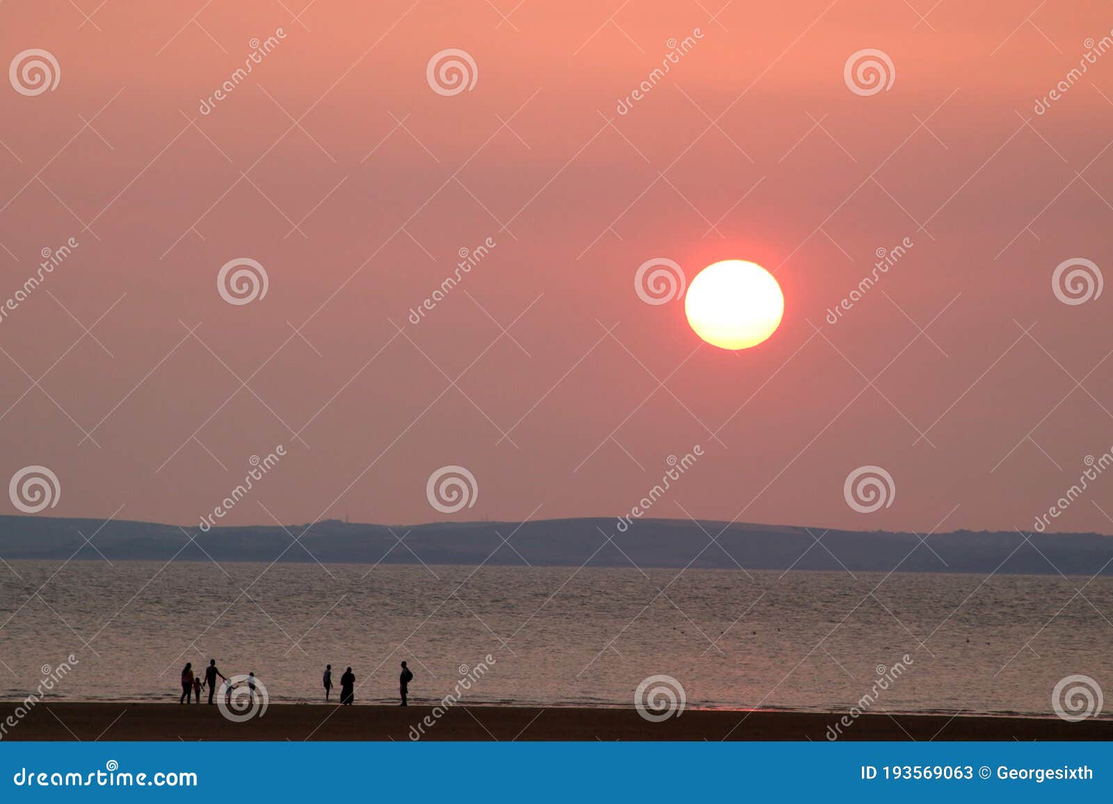 Sunset Across Morecambe Bay, People on Beach Editorial Stock Photo ...