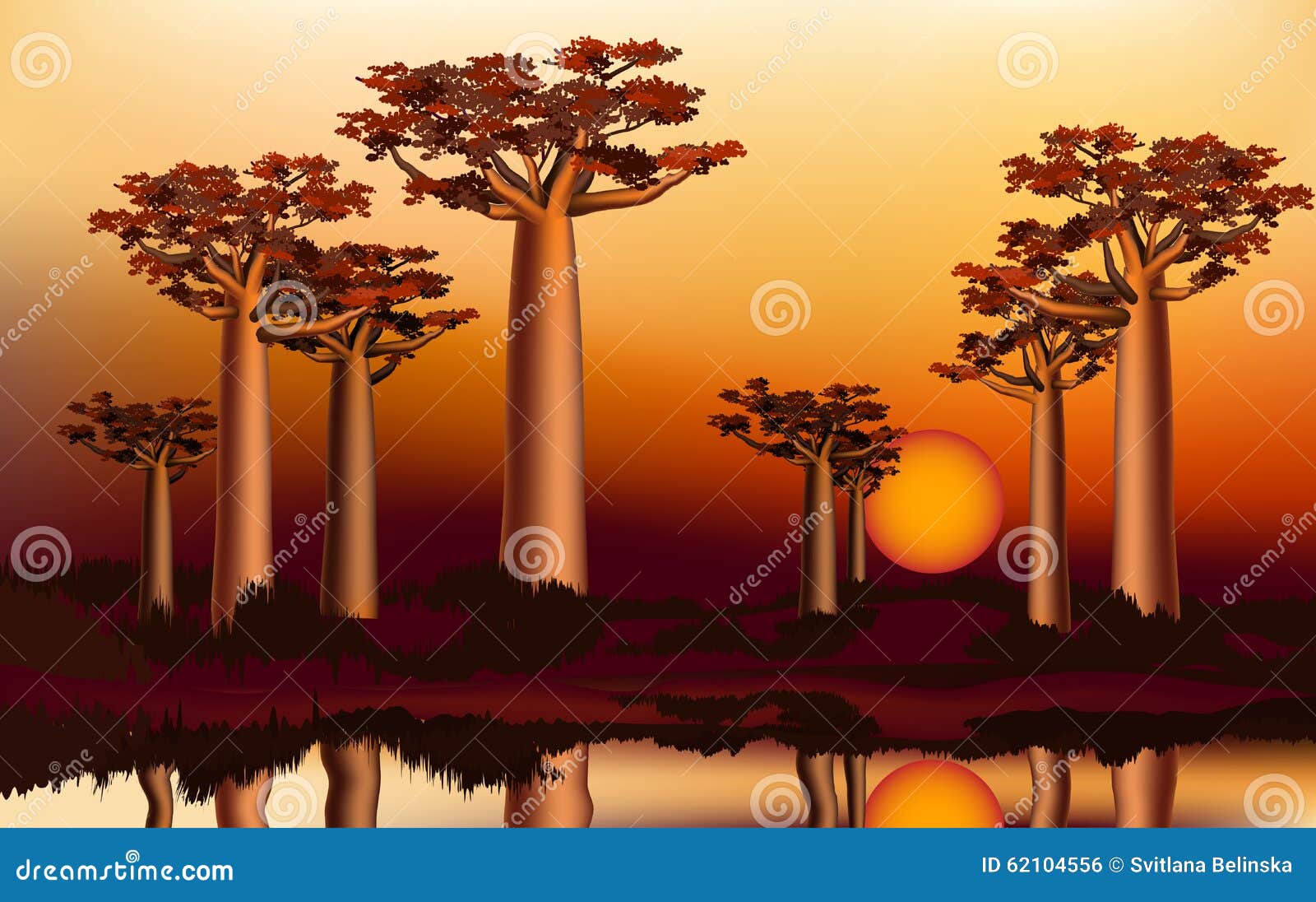 African Baobab Tree: Detailed 2d Game Art And Storybook Illustration ...