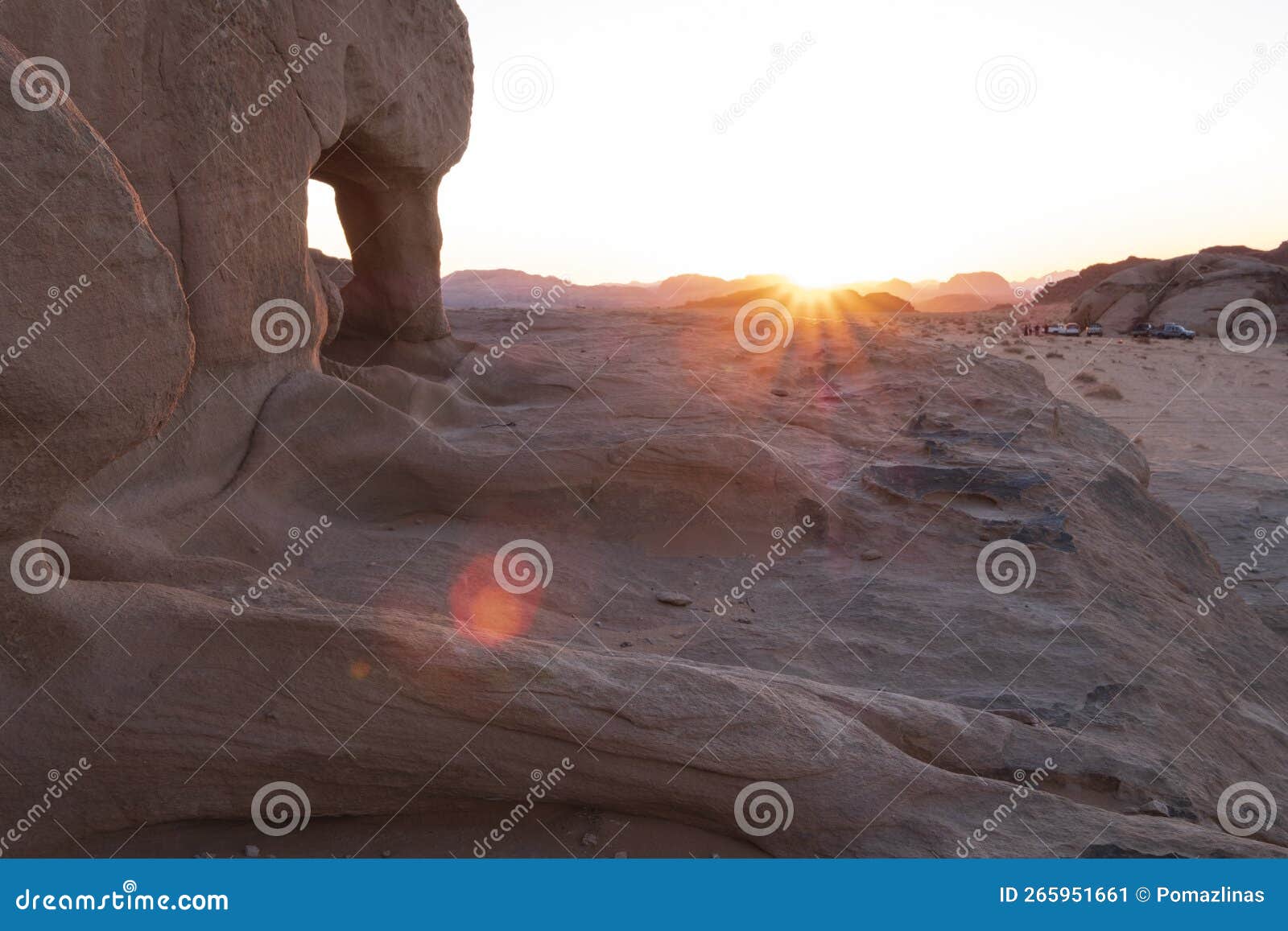 Sunset Against the Backdrop of Bizarre Mountains in the Wadi Rum Desert ...