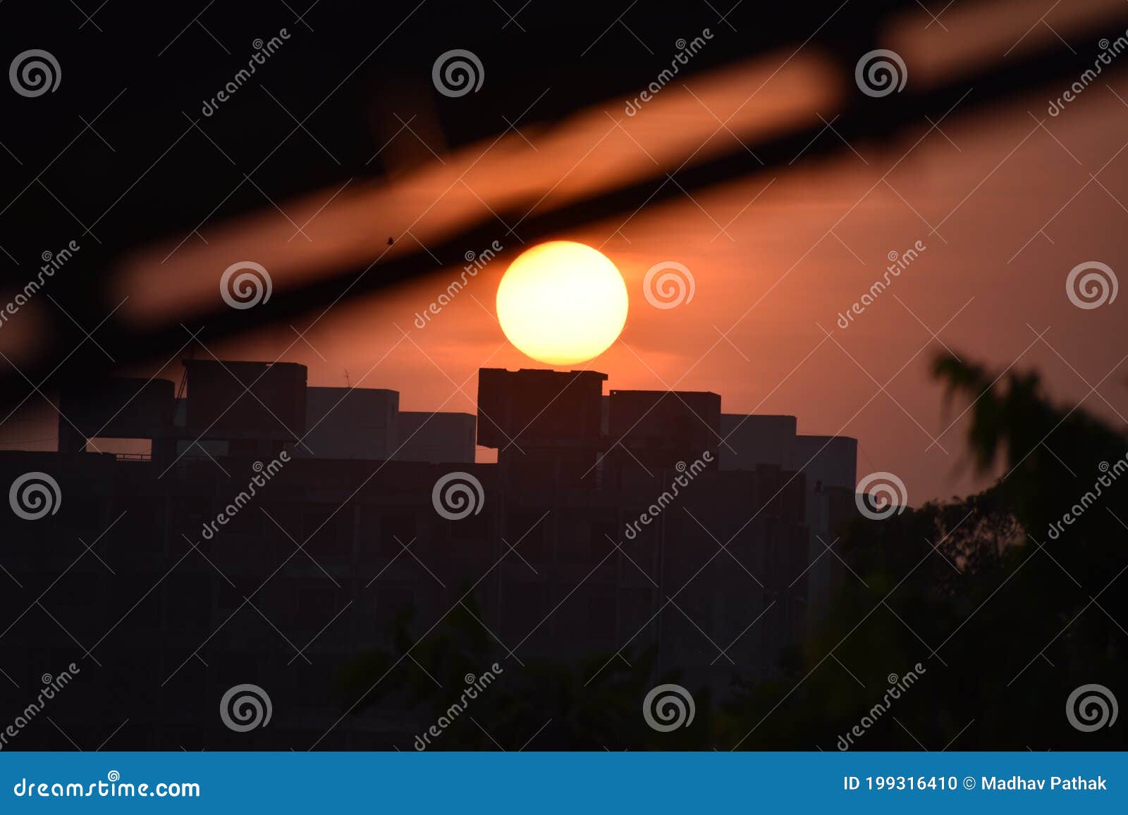 Sunset at Ahmedabad stock photo. Image of sunlight, darkness - 199316410