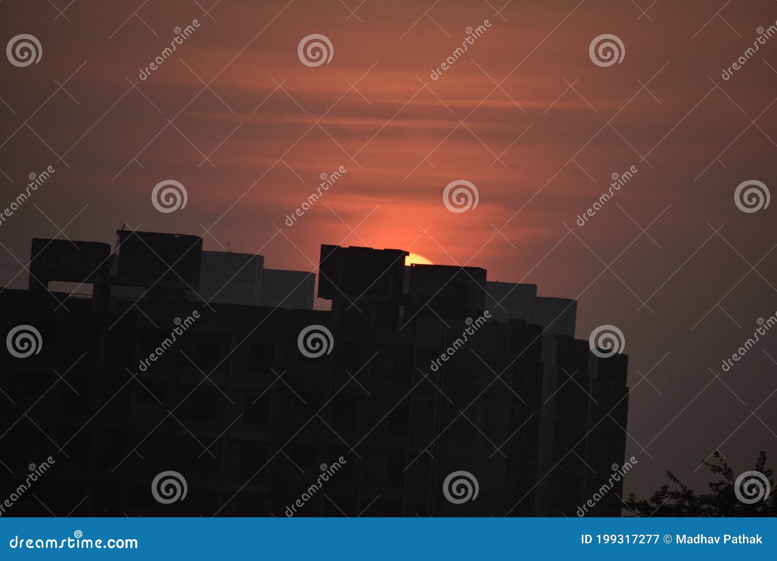 Sunset at Ahmedabad stock image. Image of skyline, afterglow - 199317277