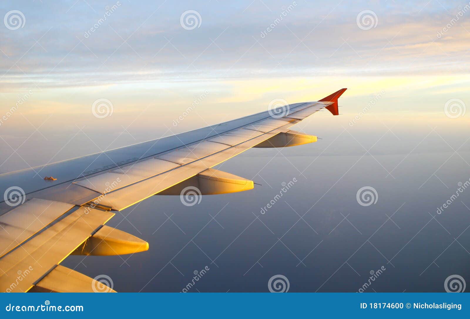 Sunset from airplane stock photo. Image of airplane, airbus - 18174600