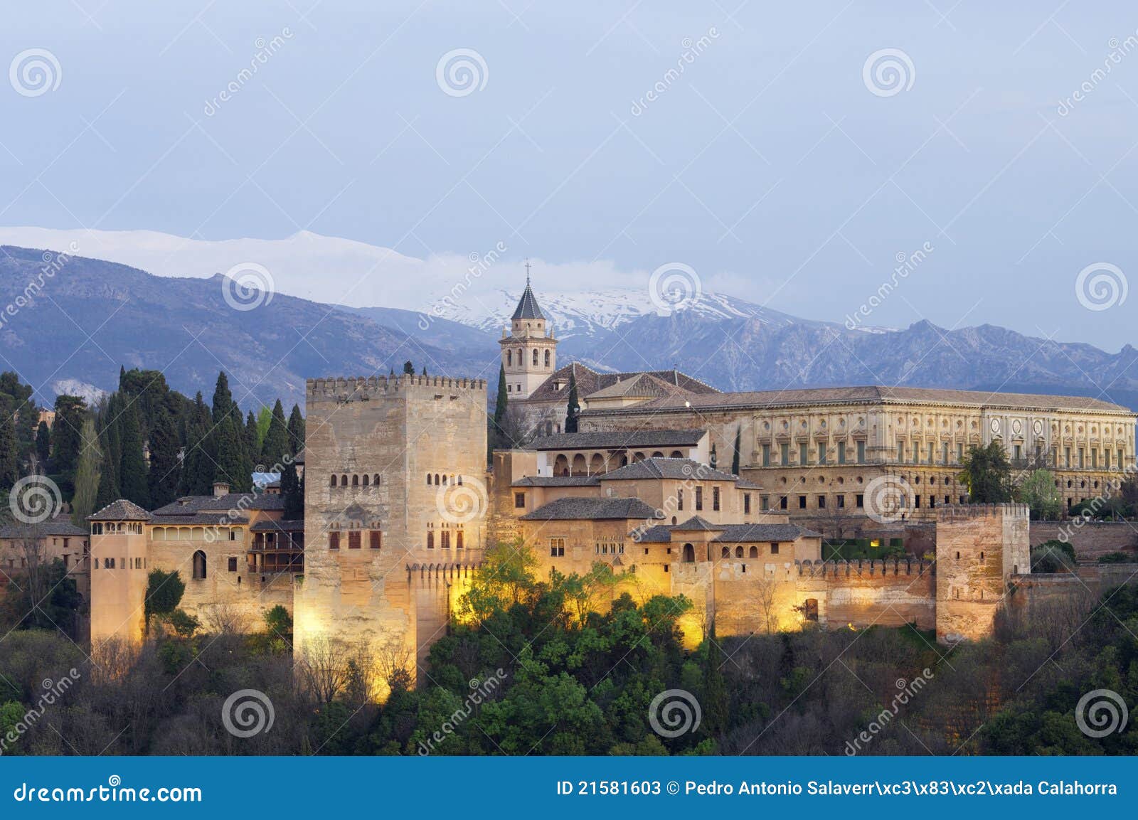 Sunset in Alhambra stock image. Image of light, andalusia - 21581603