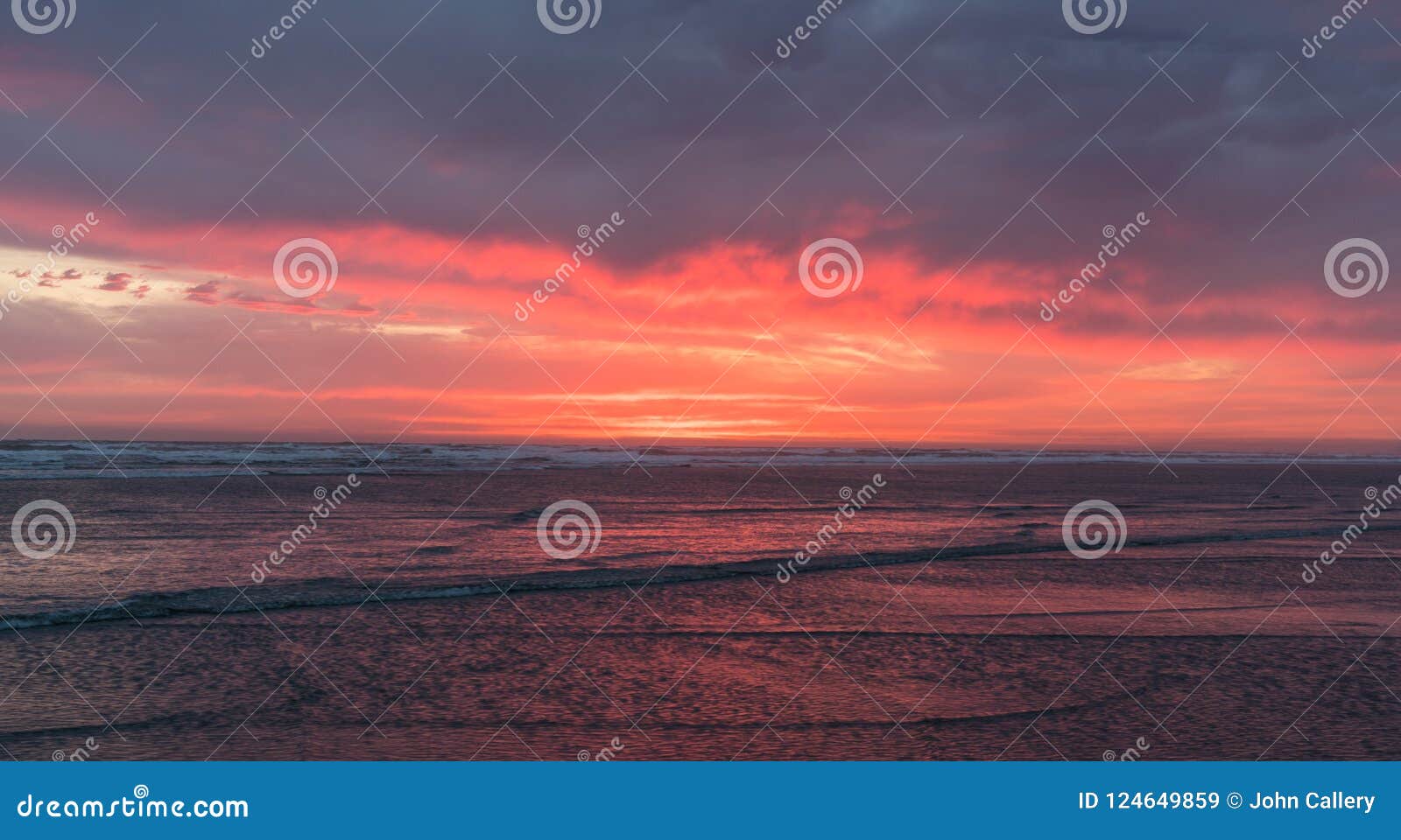Sunset at Moclips Washington State Stock Image - Image of pink, beach ...