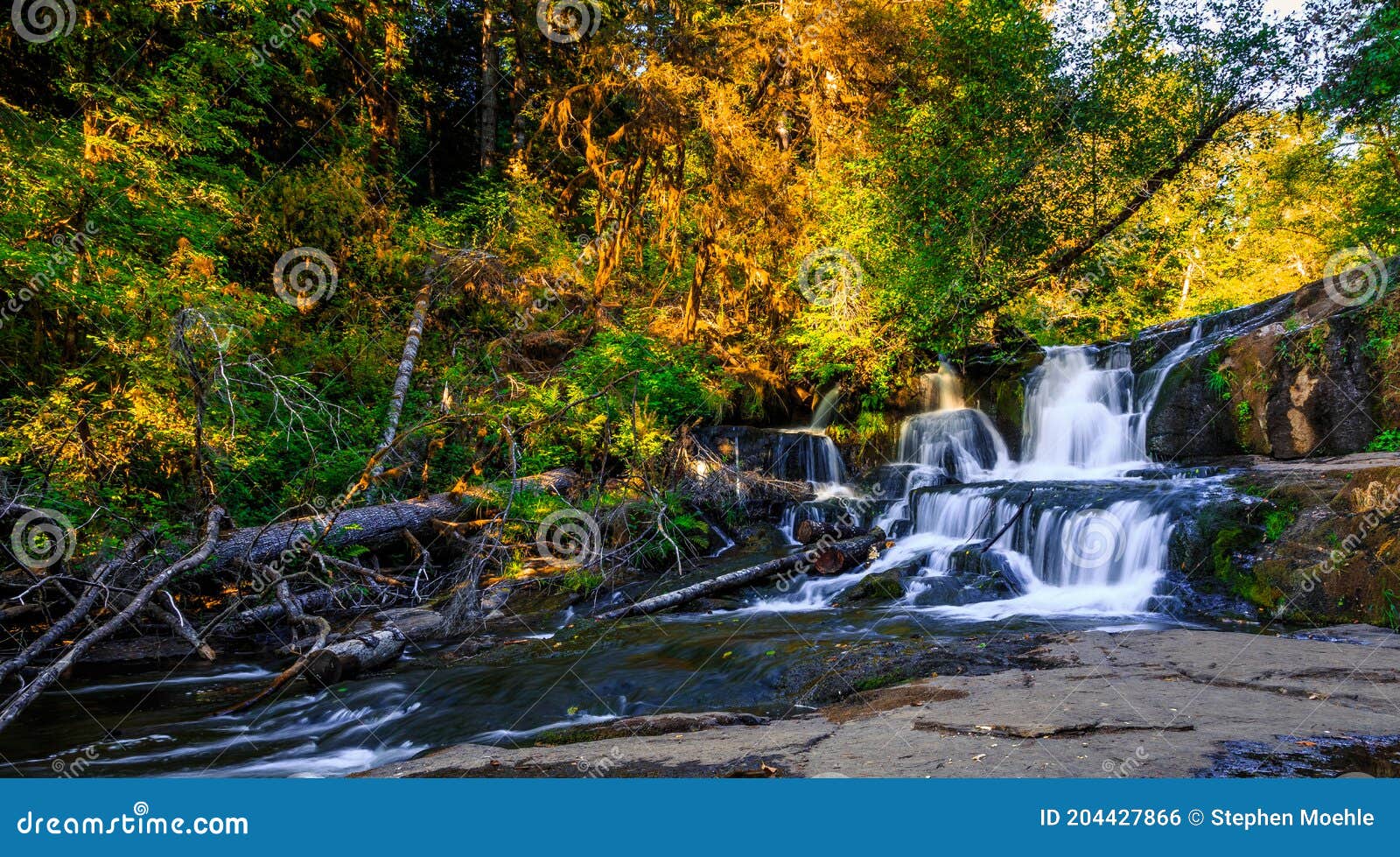 Sunset on Alsea Falls, Oregon Stock Photo - Image of cascade, stone ...