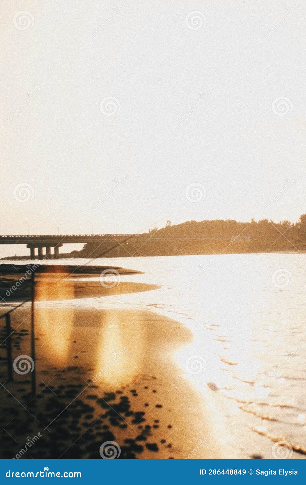 Sunset Anping beach Taiwan stock image. Image of brown - 286448849