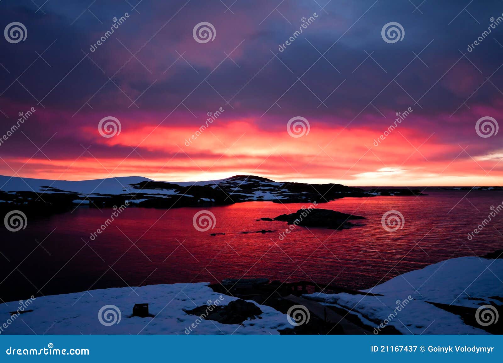 Sunset in Antarctica stock image. Image of majestic, light - 21167437