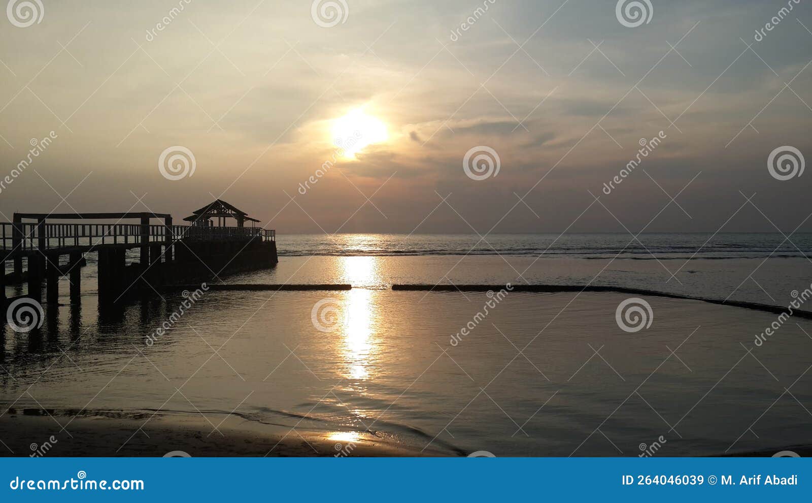 Sunset at Anyer Beach stock image. Image of beautiful - 264046039
