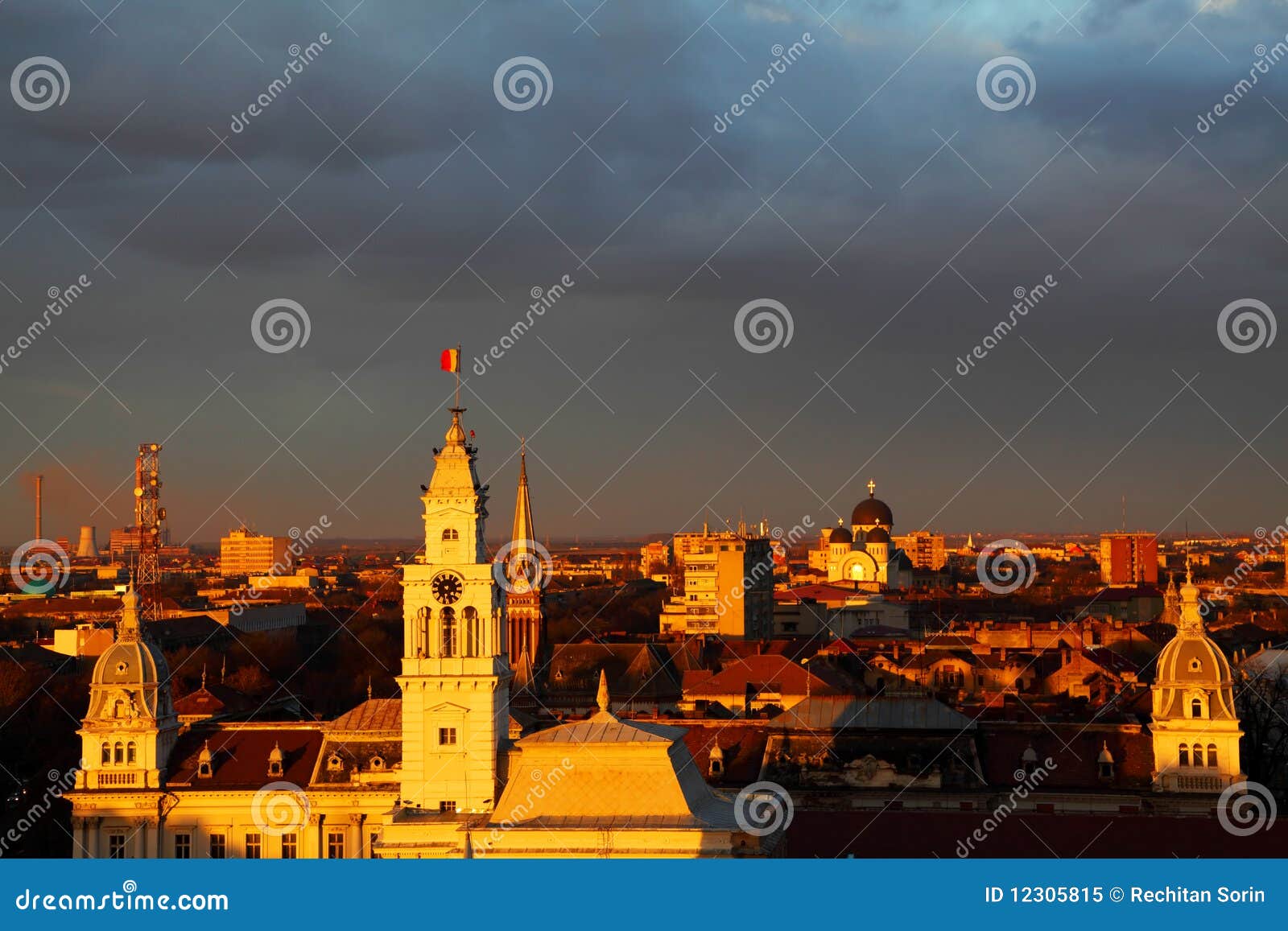 Sunset in Arad stock image. Image of medieval, sunset - 12305815