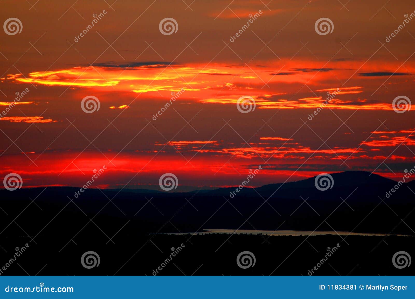 Sunset at Arcadia National PArk Stock Image - Image of cadilac, orange ...
