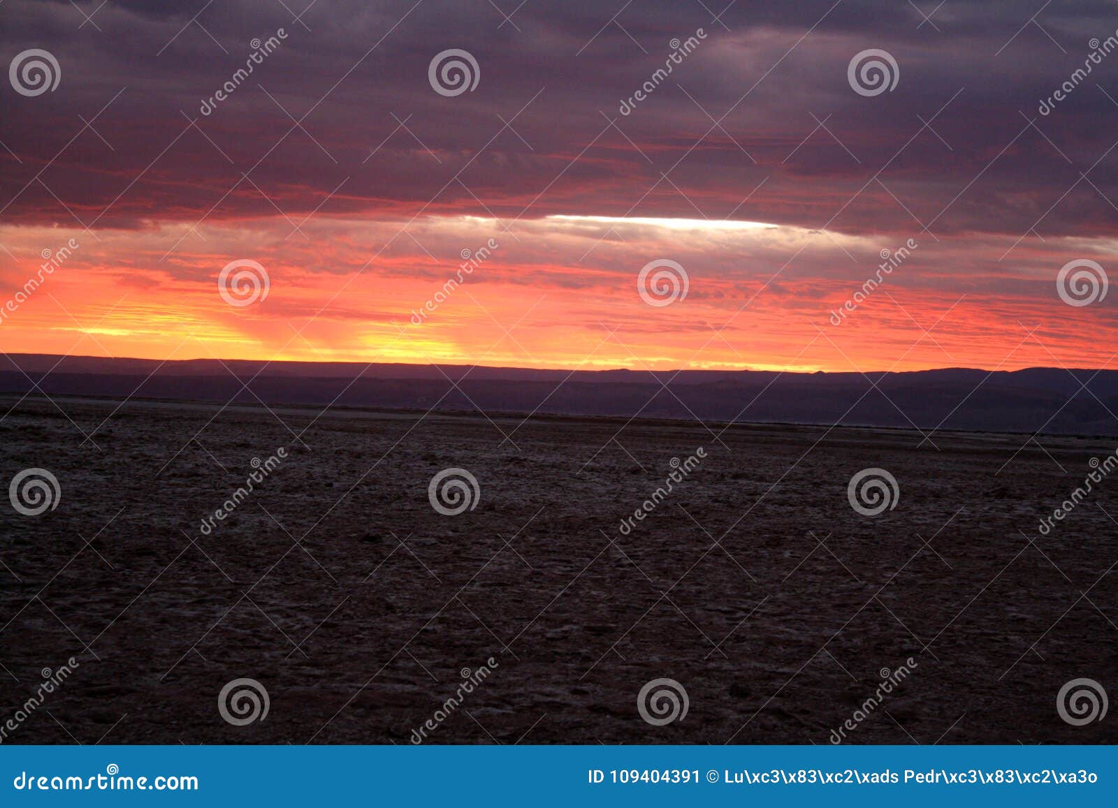 Sunset in Atacama Desert, Chile. Stock Image - Image of landscape ...