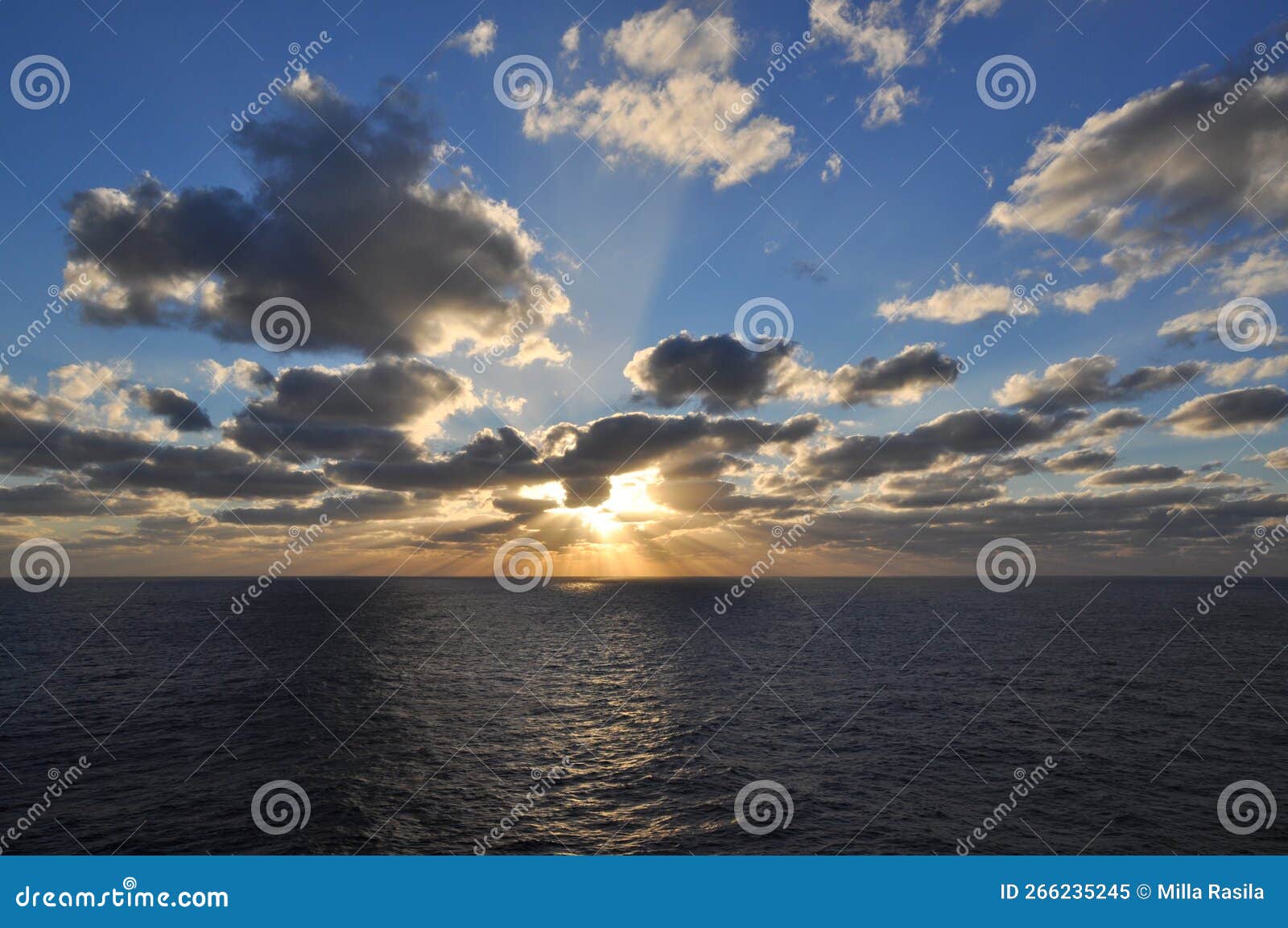 Sunset at the Atlantic Ocean Stock Image - Image of evening, horizon ...