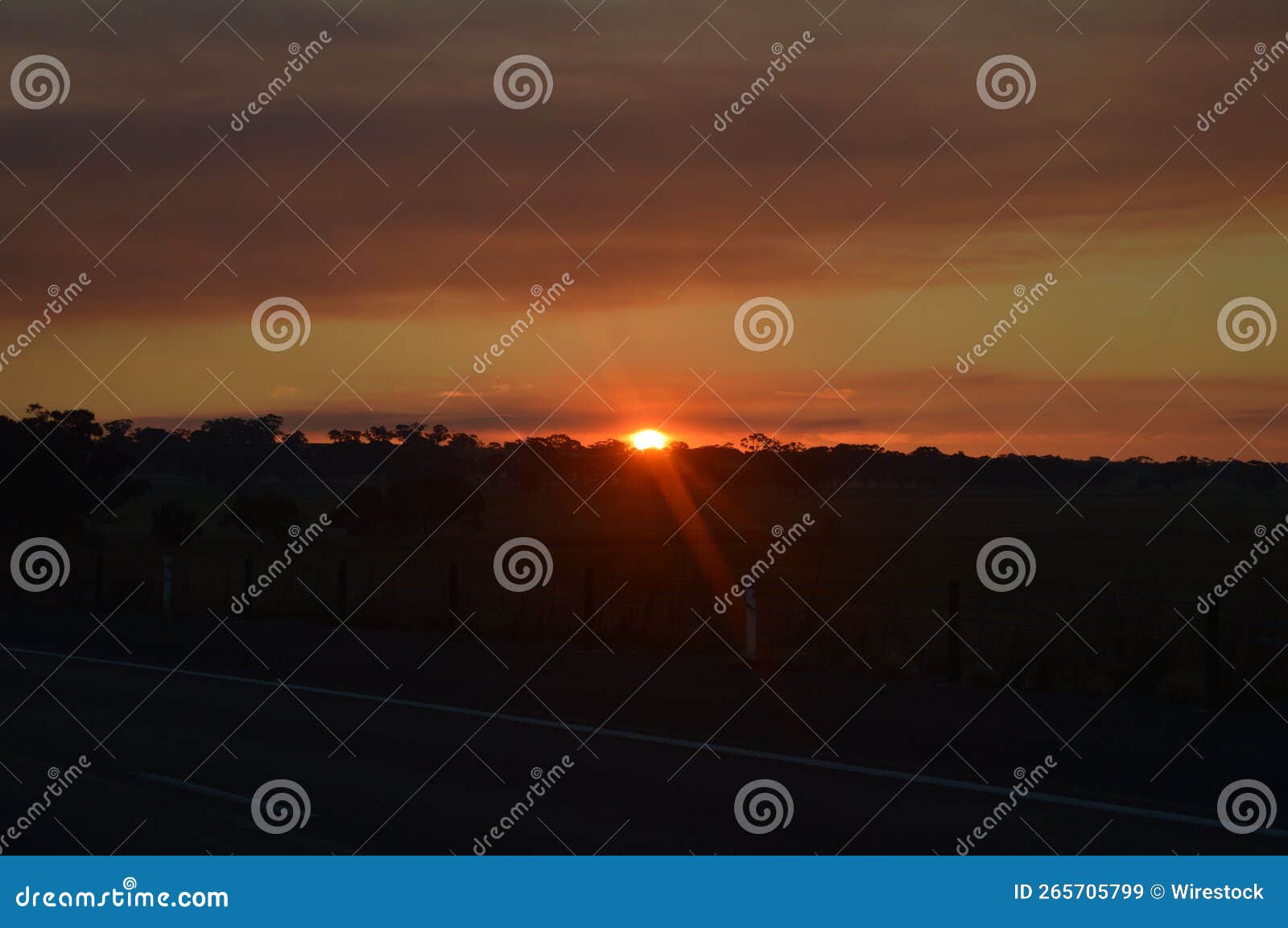 Outback Sunset in Australia Stock Image - Image of landscape, australia ...