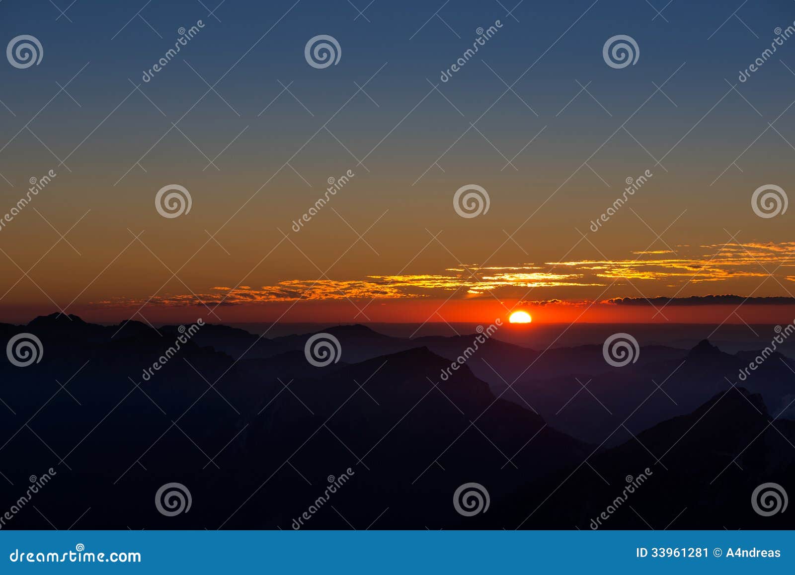 Sunset in Austrian Mountain Alps Stock Image - Image of dusk, austria ...