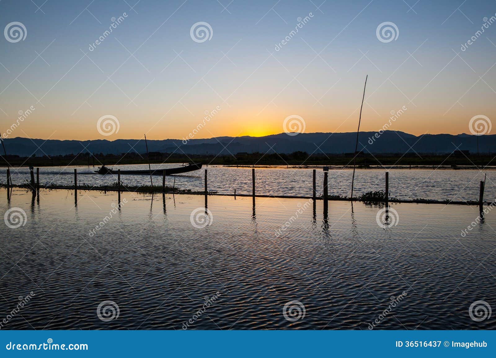 Sunset at Ayeyarwady River, Myanmar Stock Image - Image of dusk, travel ...