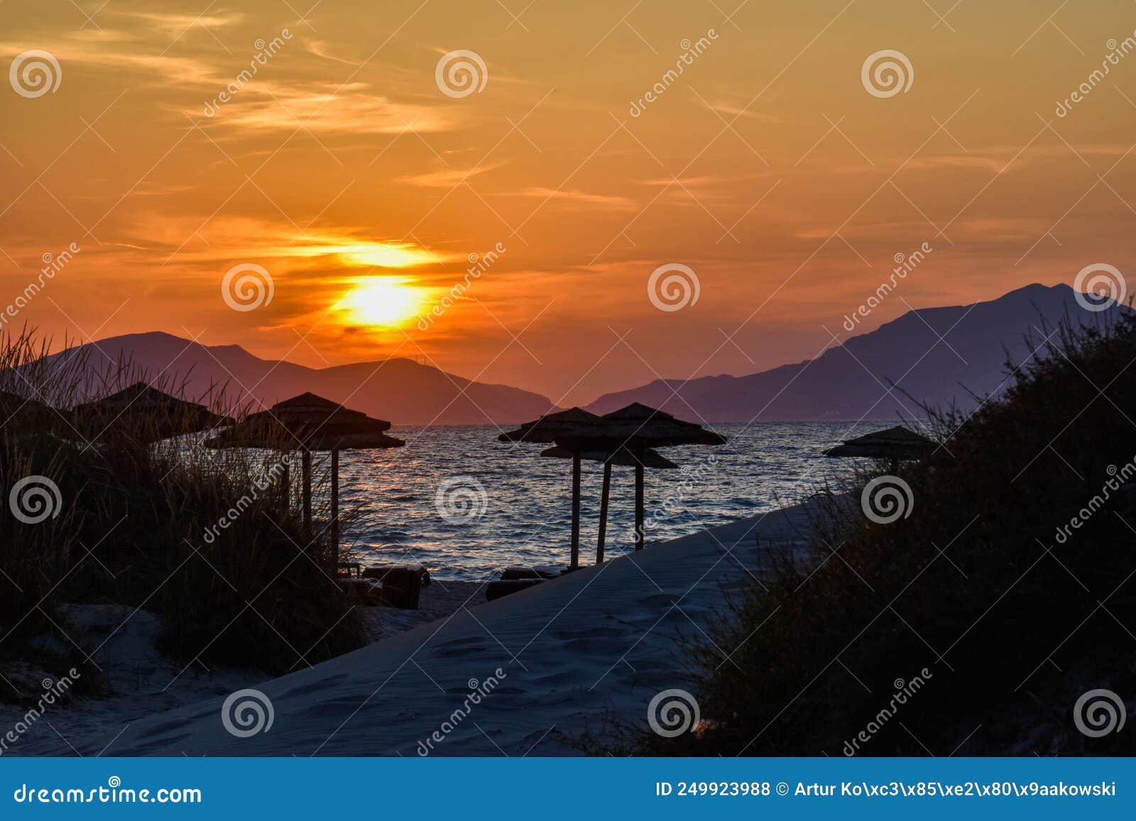 Sunset beach Kos stock photo. Image of wave, morning - 249923988