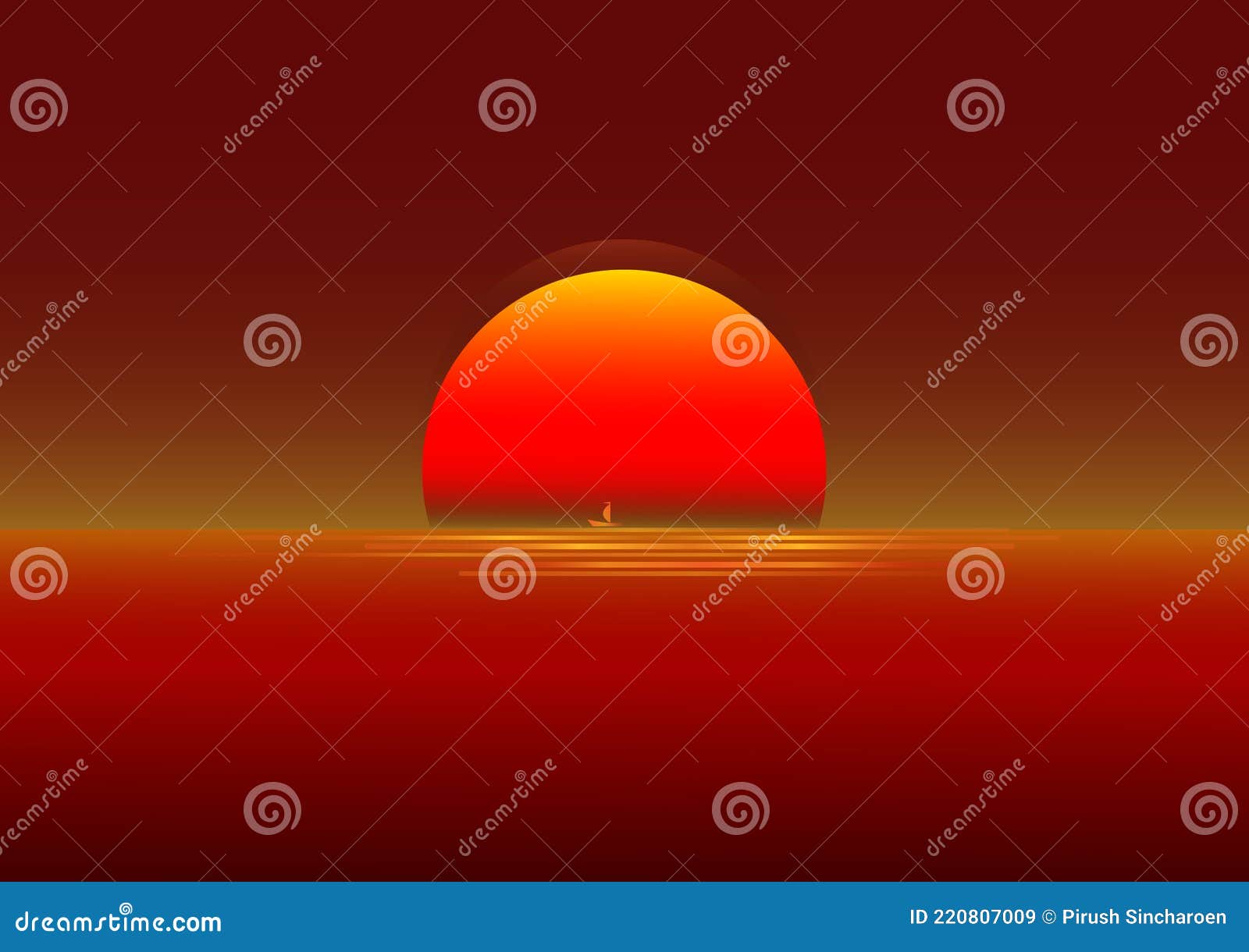 Sunset Background,circle Element, Sun and Shadow Creation, Dark ...