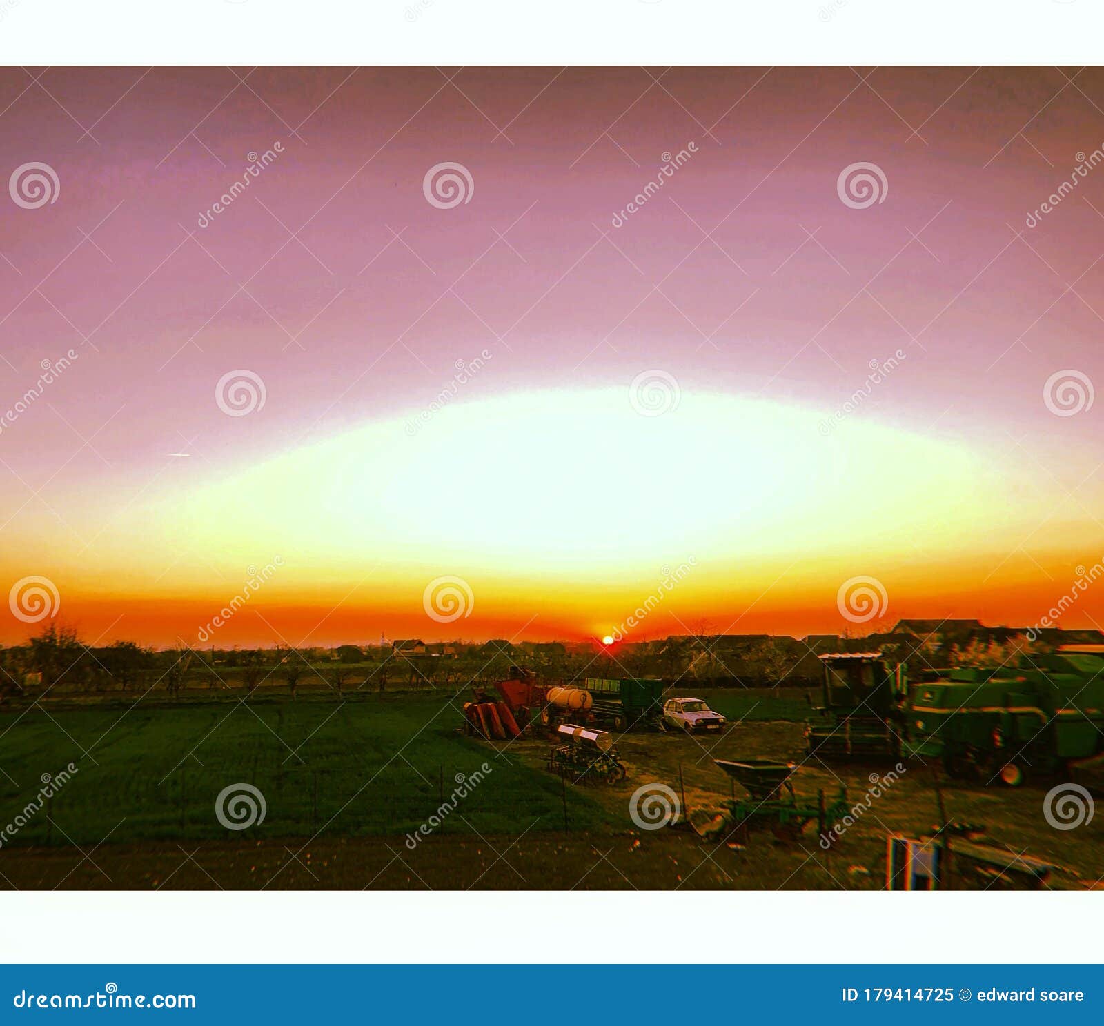 Sunset stock image. Image of agriculture, horizon, summer - 179414725