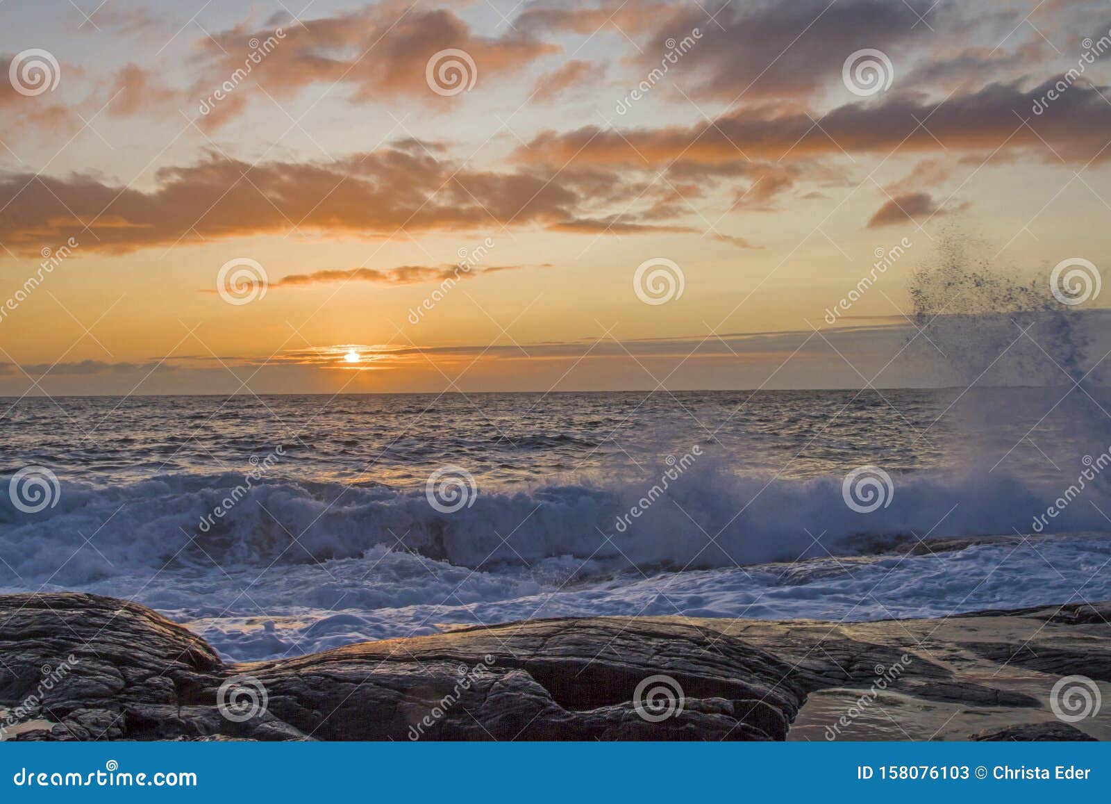 Sunset after a Bad Weather Day Stock Image - Image of splash, weather ...